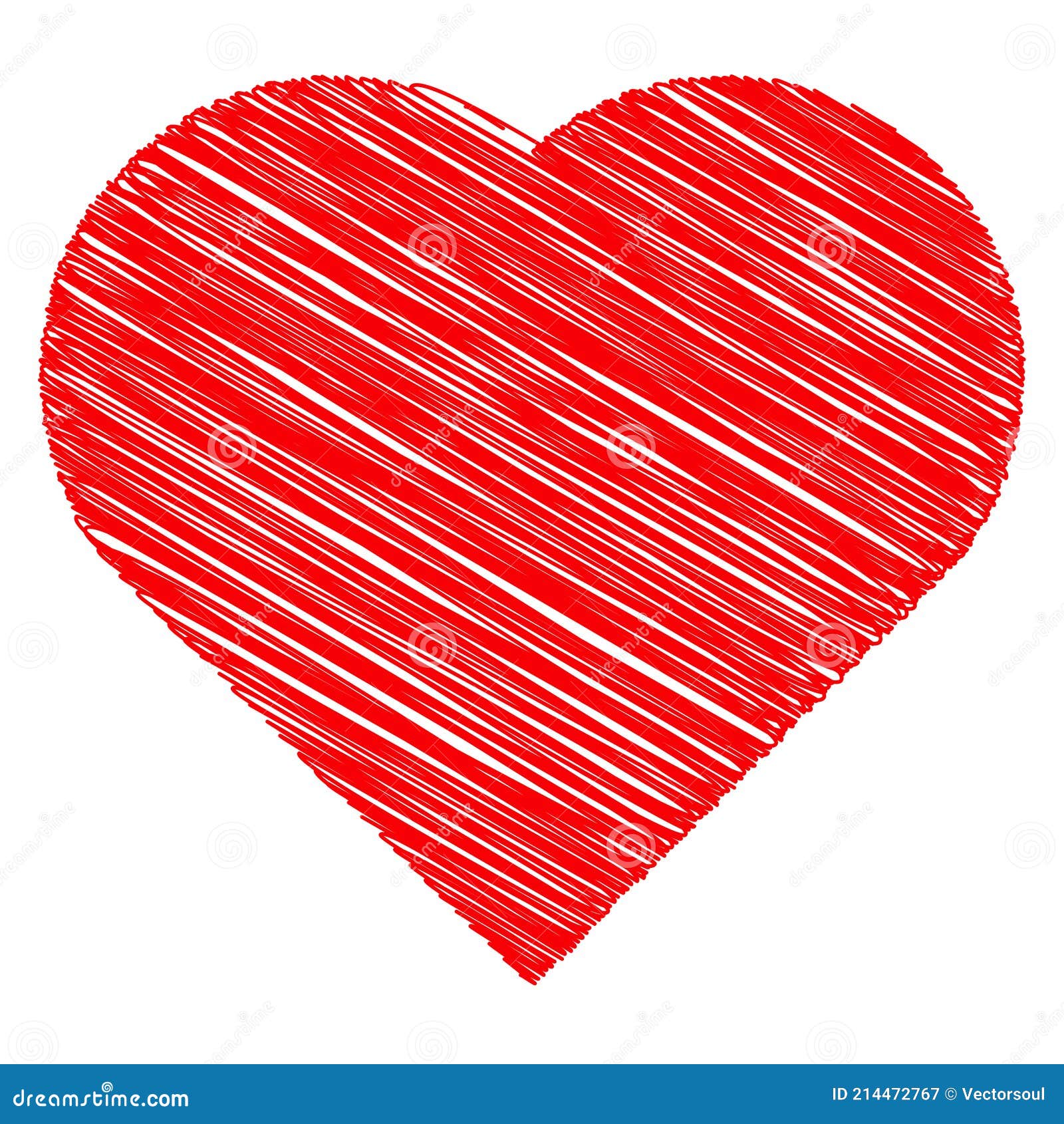 Hearth Shape with Scribble, Doodle Style Stock Vector - Illustration of ...