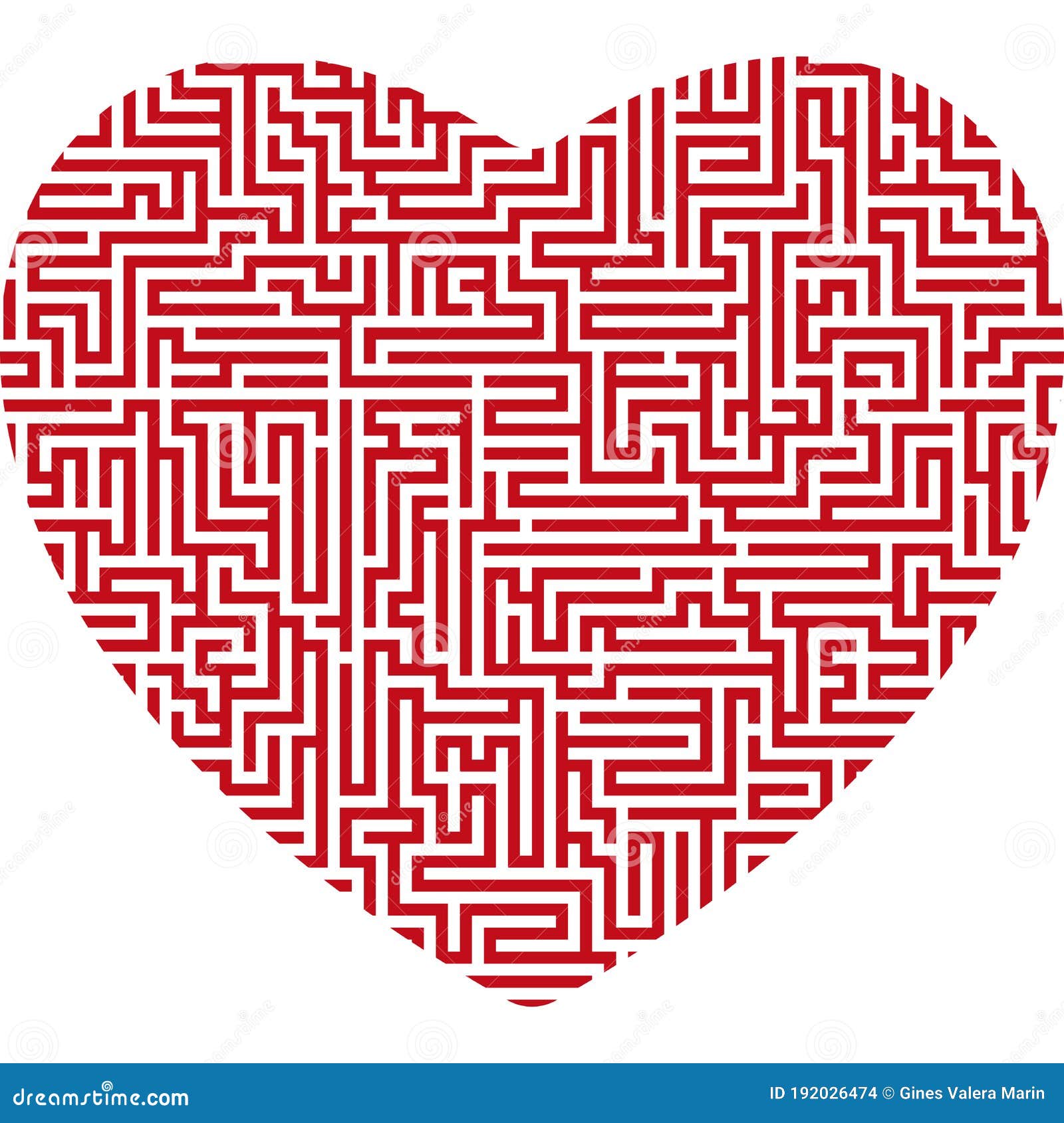 Hearth Shape Silhouette with Maze or Labyrinth Texture. Isolated Stock ...