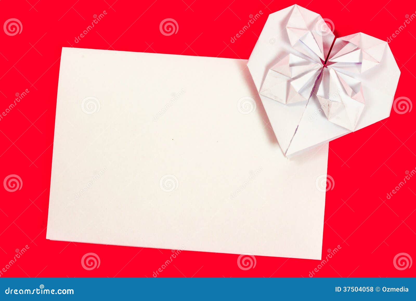 Hearth Shaped Origami Postcard Stock Photo - Image of origami, closeup ...