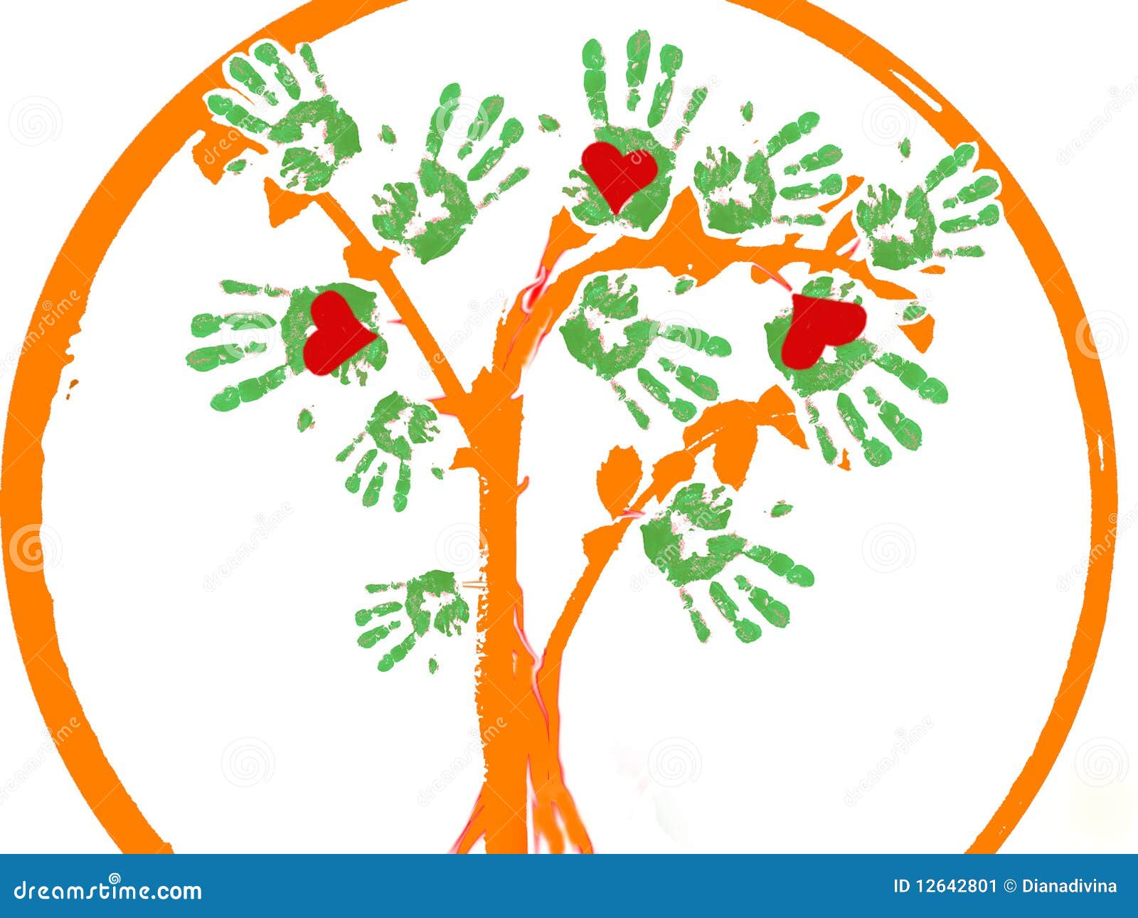 Hearths Hands Tree As A Logo. Royalty-Free Stock Photo | CartoonDealer ...