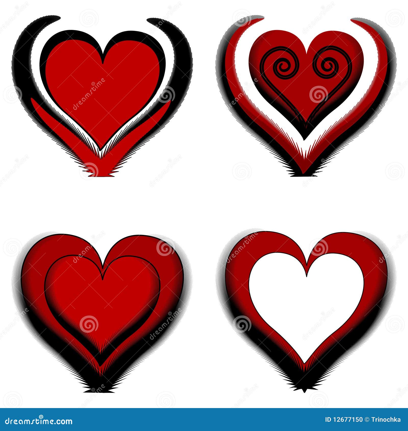 Hearts stock vector. Illustration of decor, lovely, decoration - 12677150