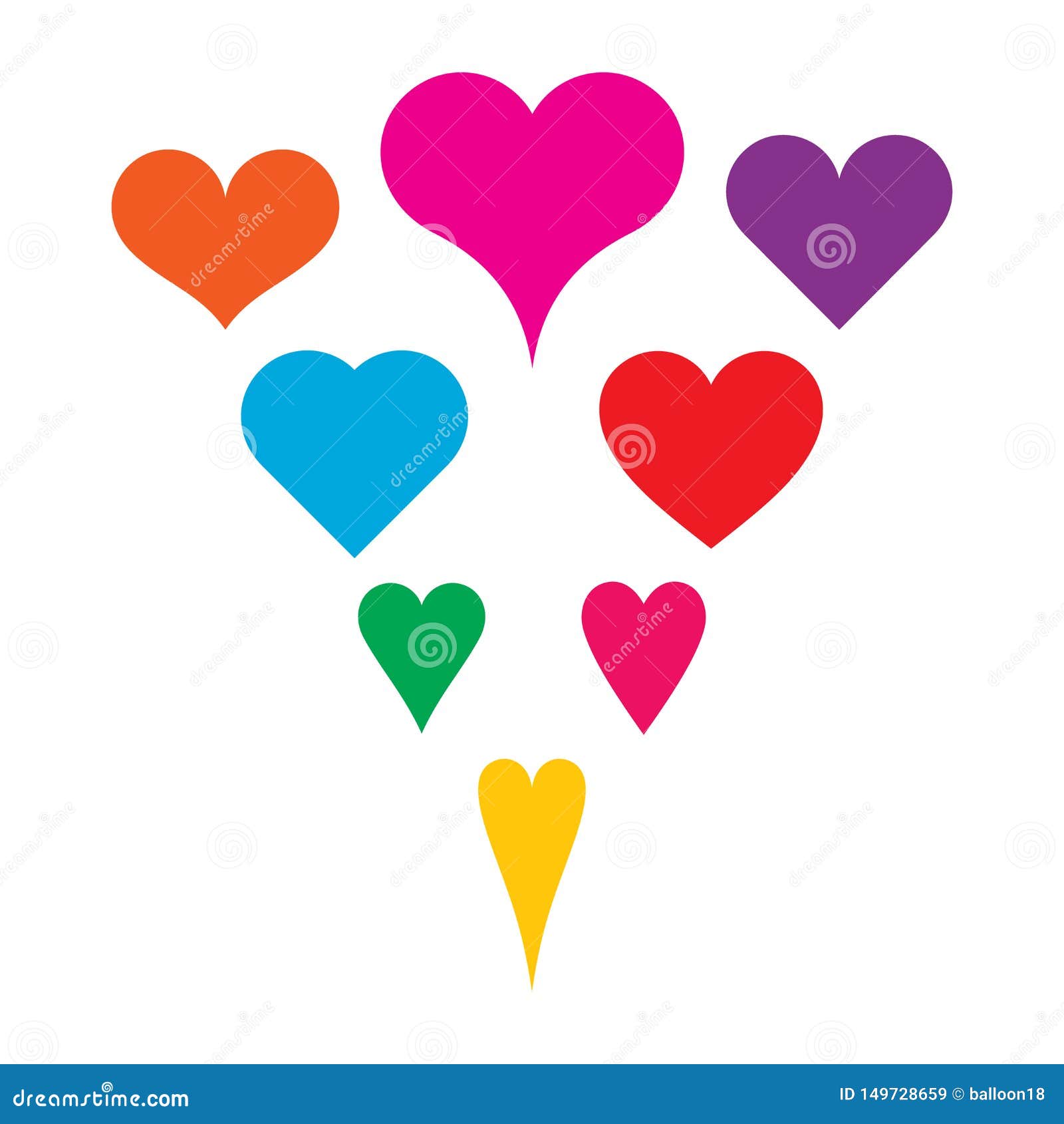 Colorful hearts vector art stock vector. Illustration of heart - 149728659