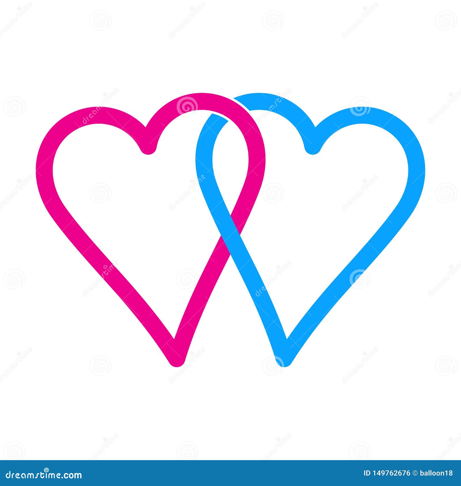 Two hearts vector art stock vector. Illustration of gift - 149762676