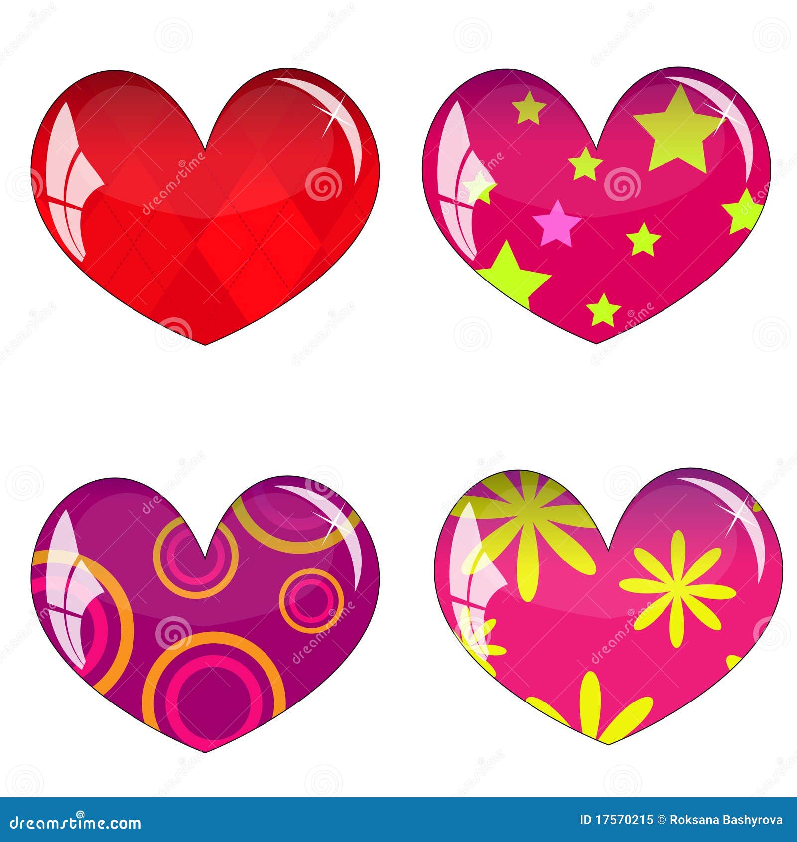 Hearts stock vector. Illustration of admire, painting - 17570215