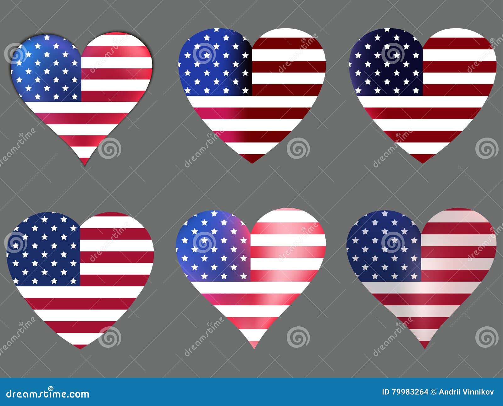 Hearts with the American Flag. Vector Stock Vector - Illustration of ...