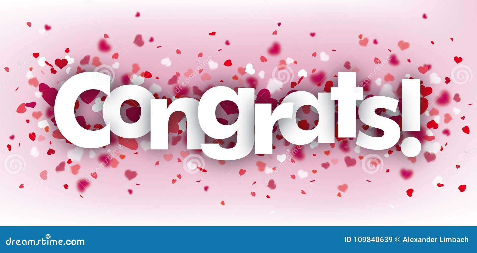 Hearts Pink Header Congrats Stock Vector - Illustration of valentines ...