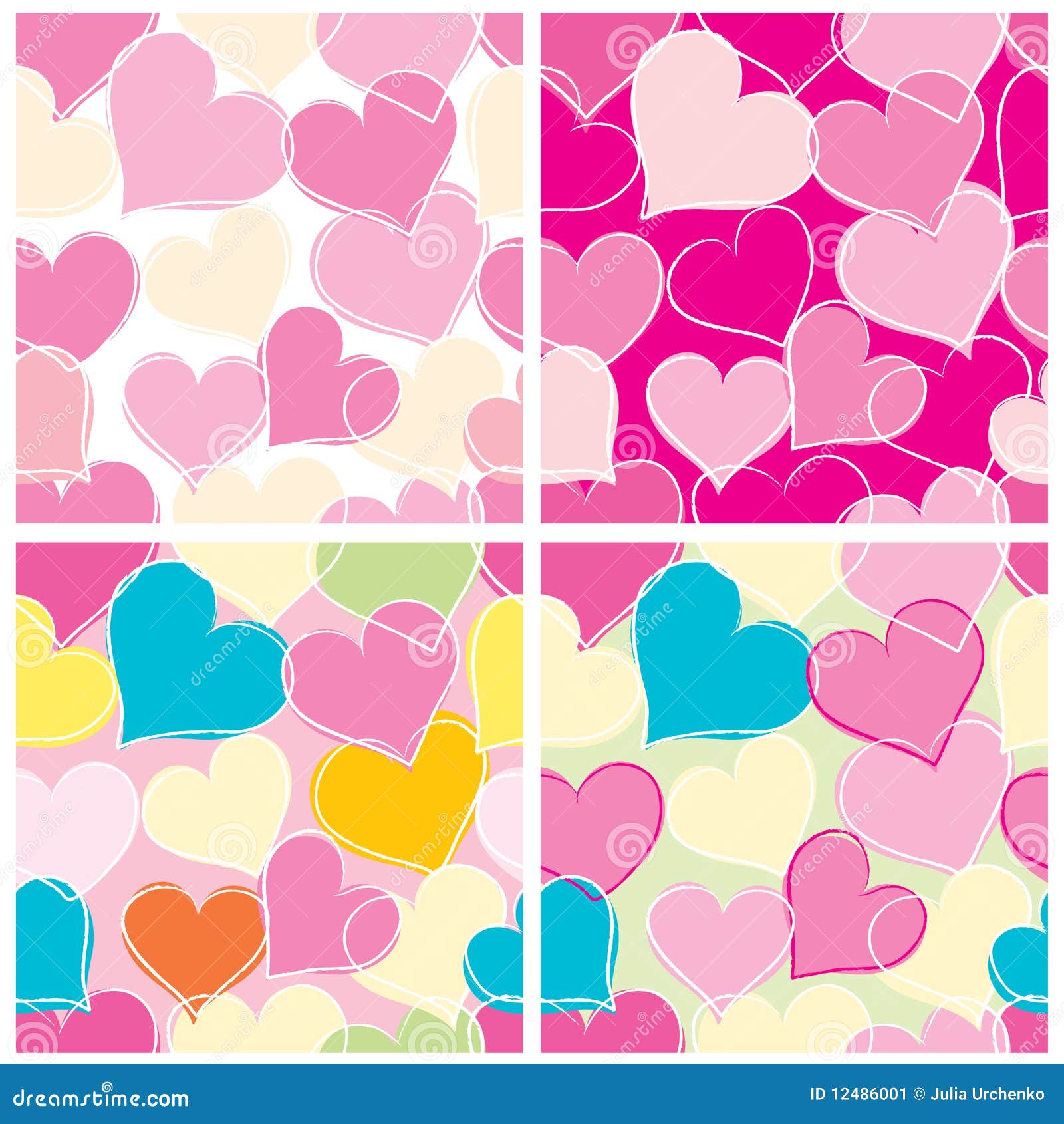 Hearts background tiled stock vector. Illustration of wallpaper - 12486001