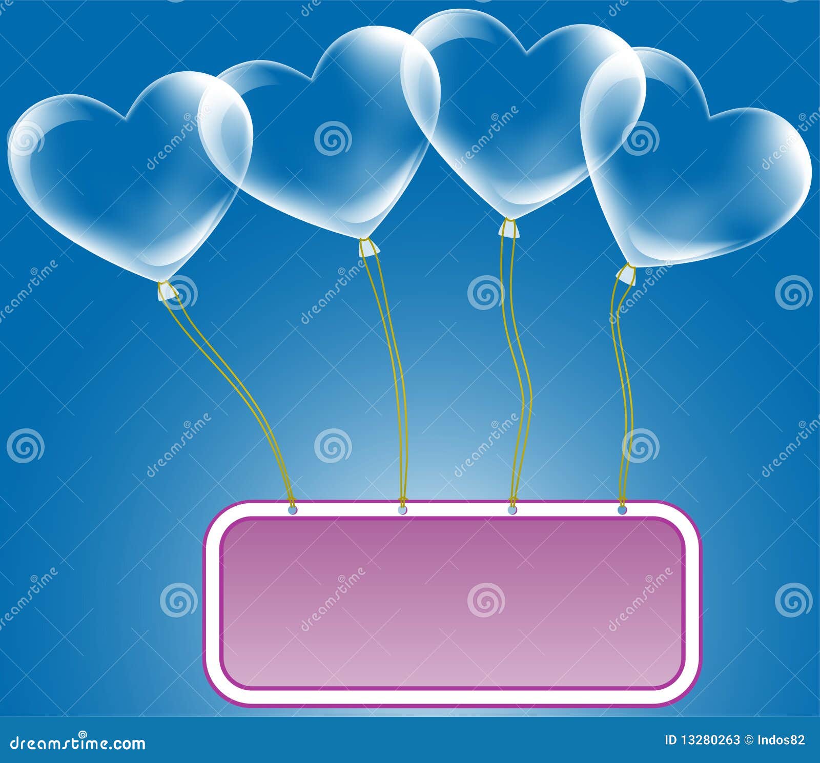 Hearts with banner stock vector. Illustration of nature - 13280263