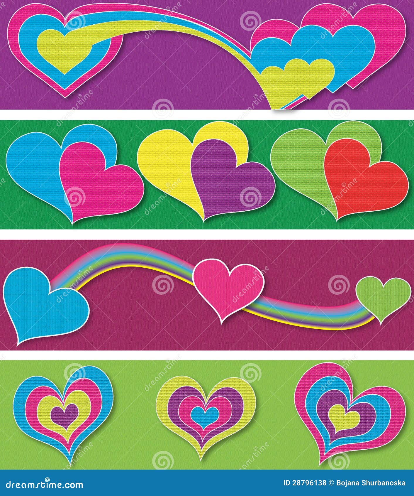Hearts_Banners stock illustration. Illustration of heart - 28796138