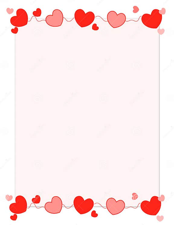 Hearts border /frame stock illustration. Illustration of happy - 3933663