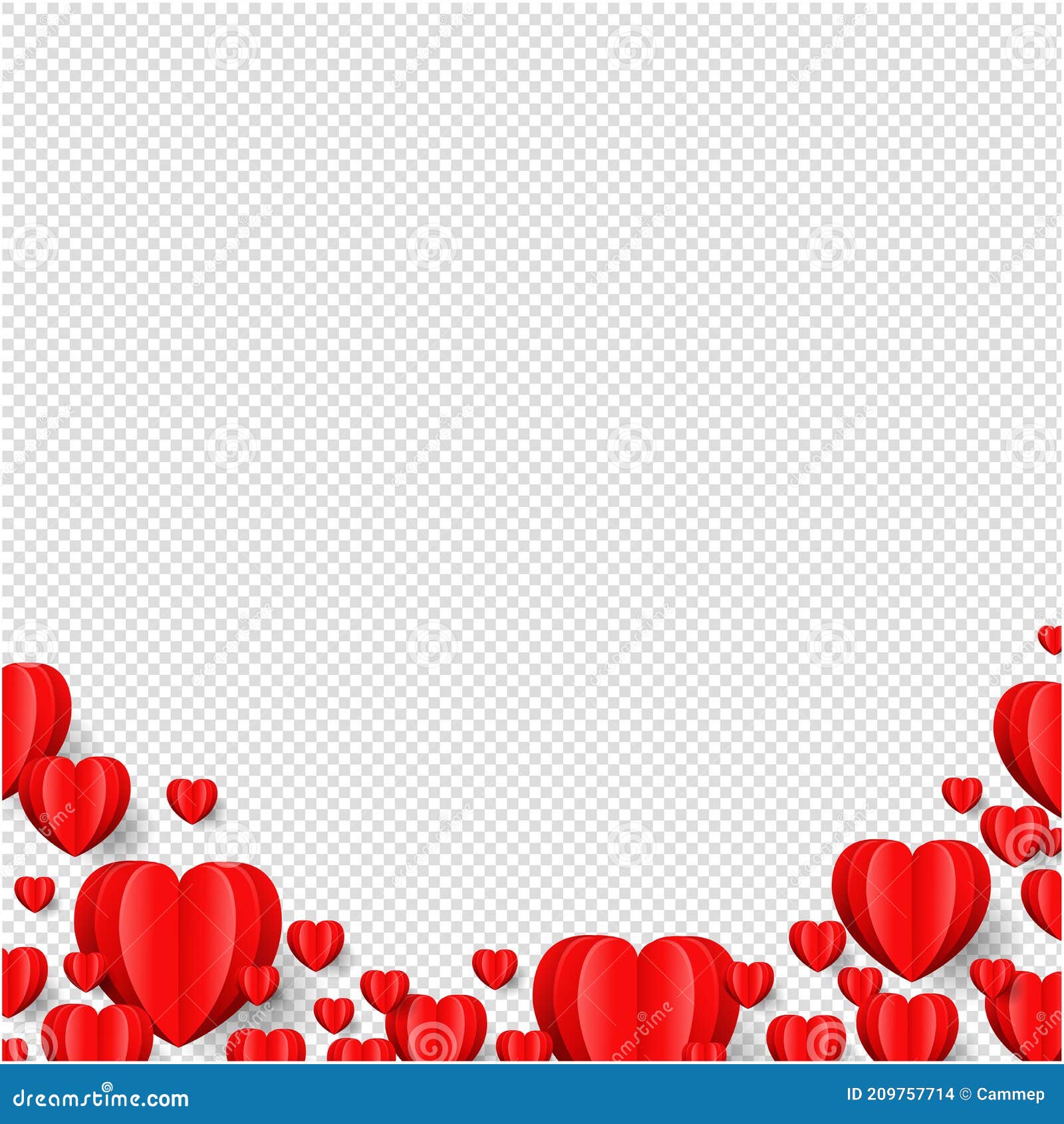 Hearts Border Isolated Transparent Background Stock Vector ...