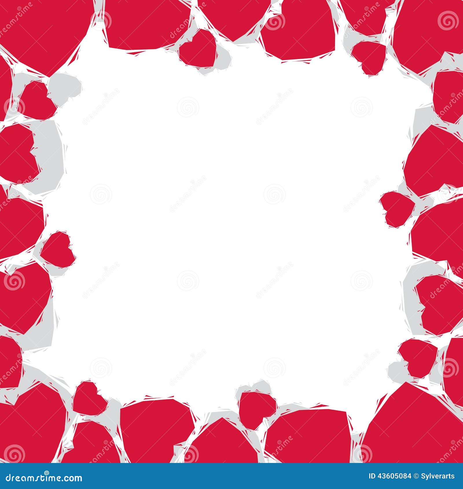 Hearts Border Made in Contemporary Geometric Style, Vector Background ...