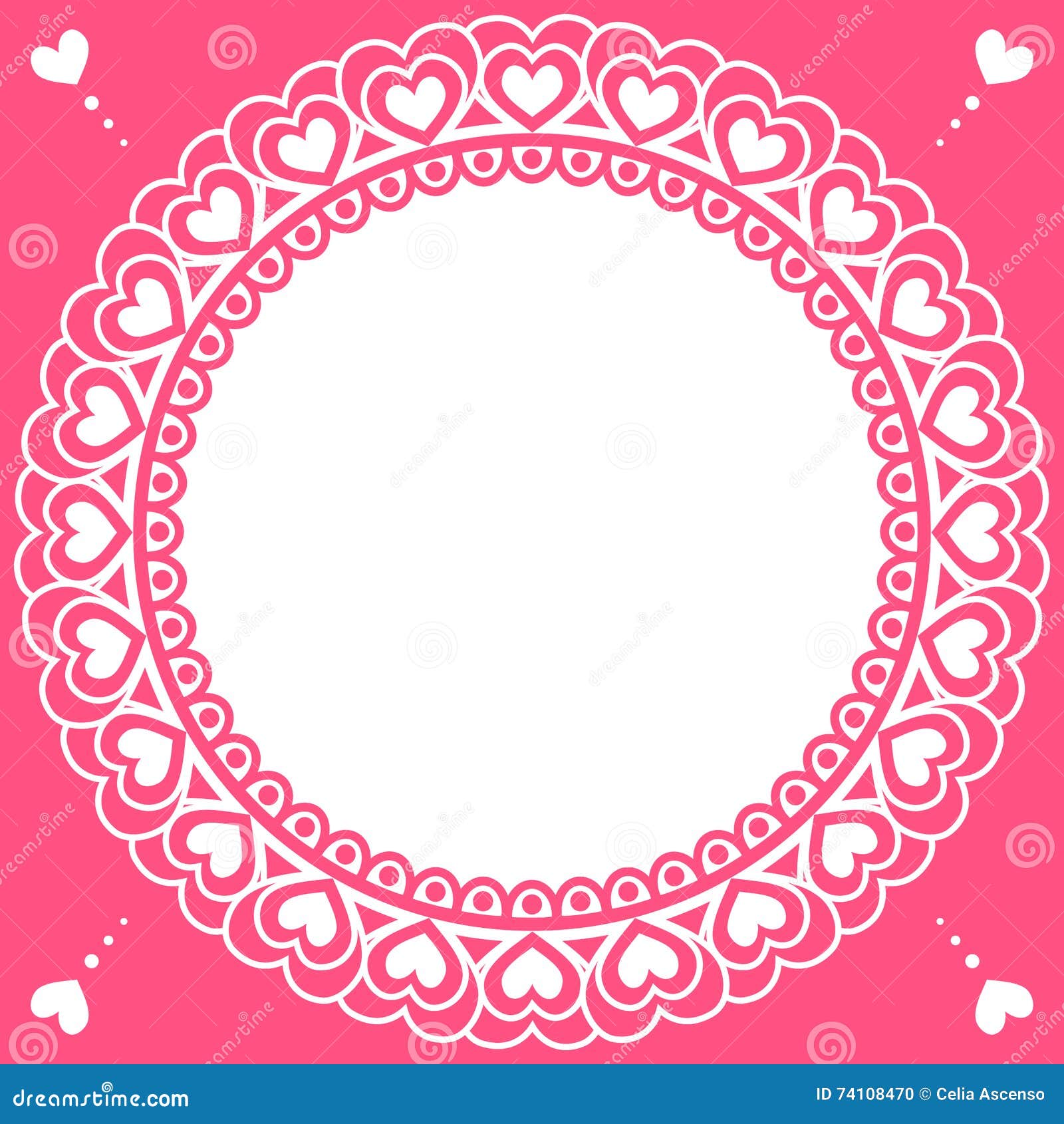 Hearts border round frame stock illustration. Illustration of babies ...