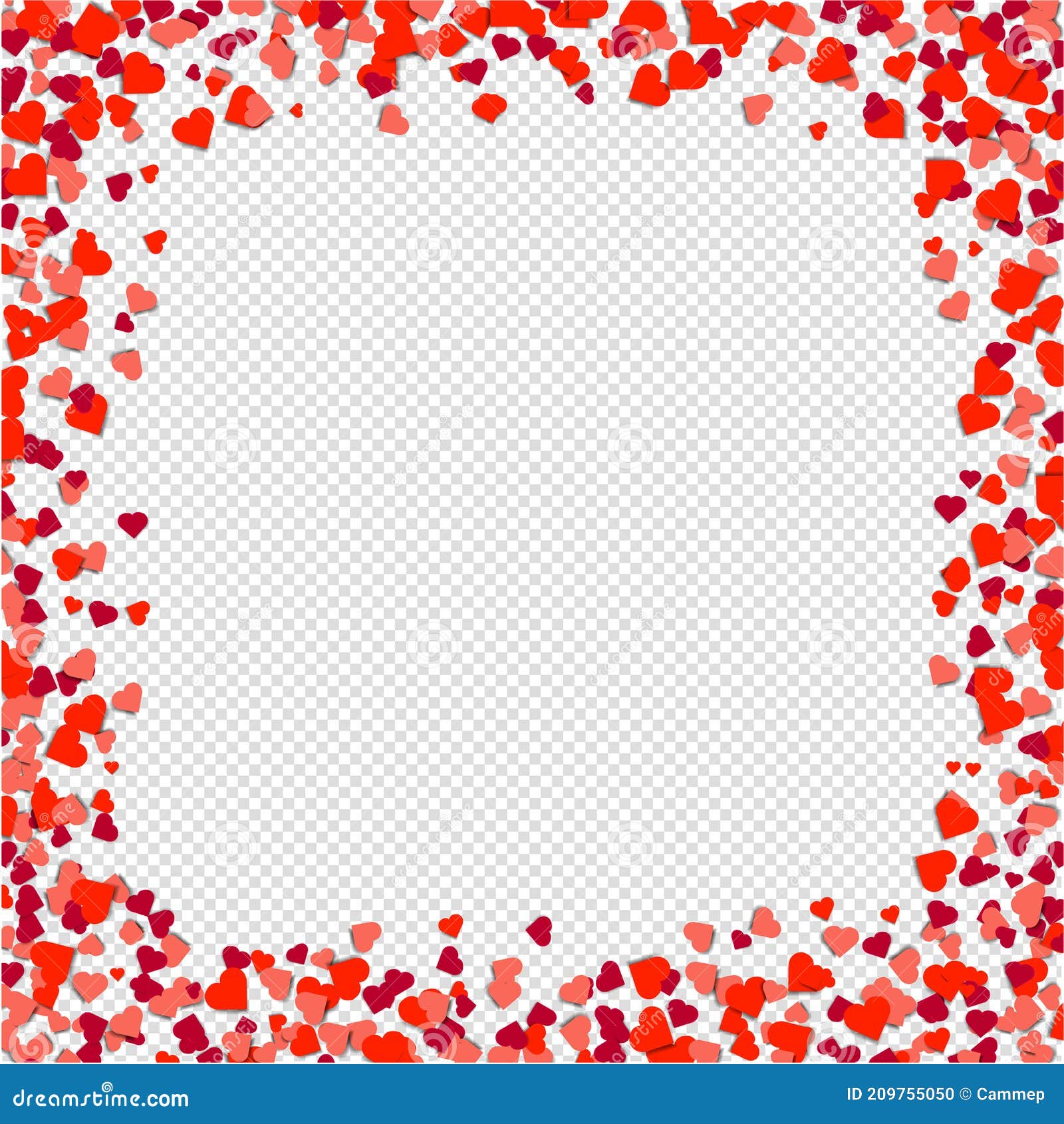 Hearts Borders Isolated Transparent Background Stock Vector ...