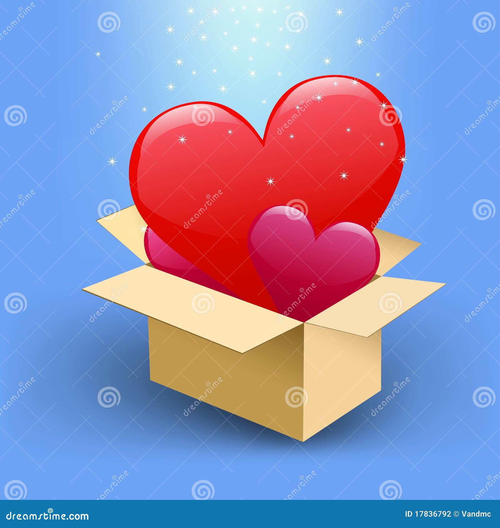 Hearts in box stock vector. Illustration of surprise - 17836792