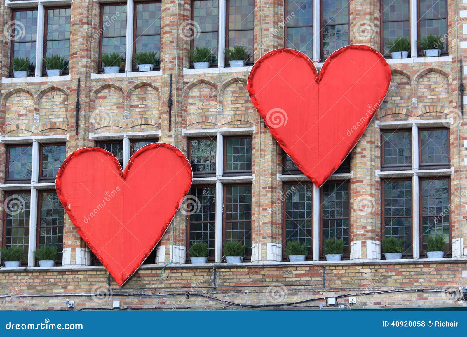 Hearts on building stock photo. Image of building, valentines - 40920058