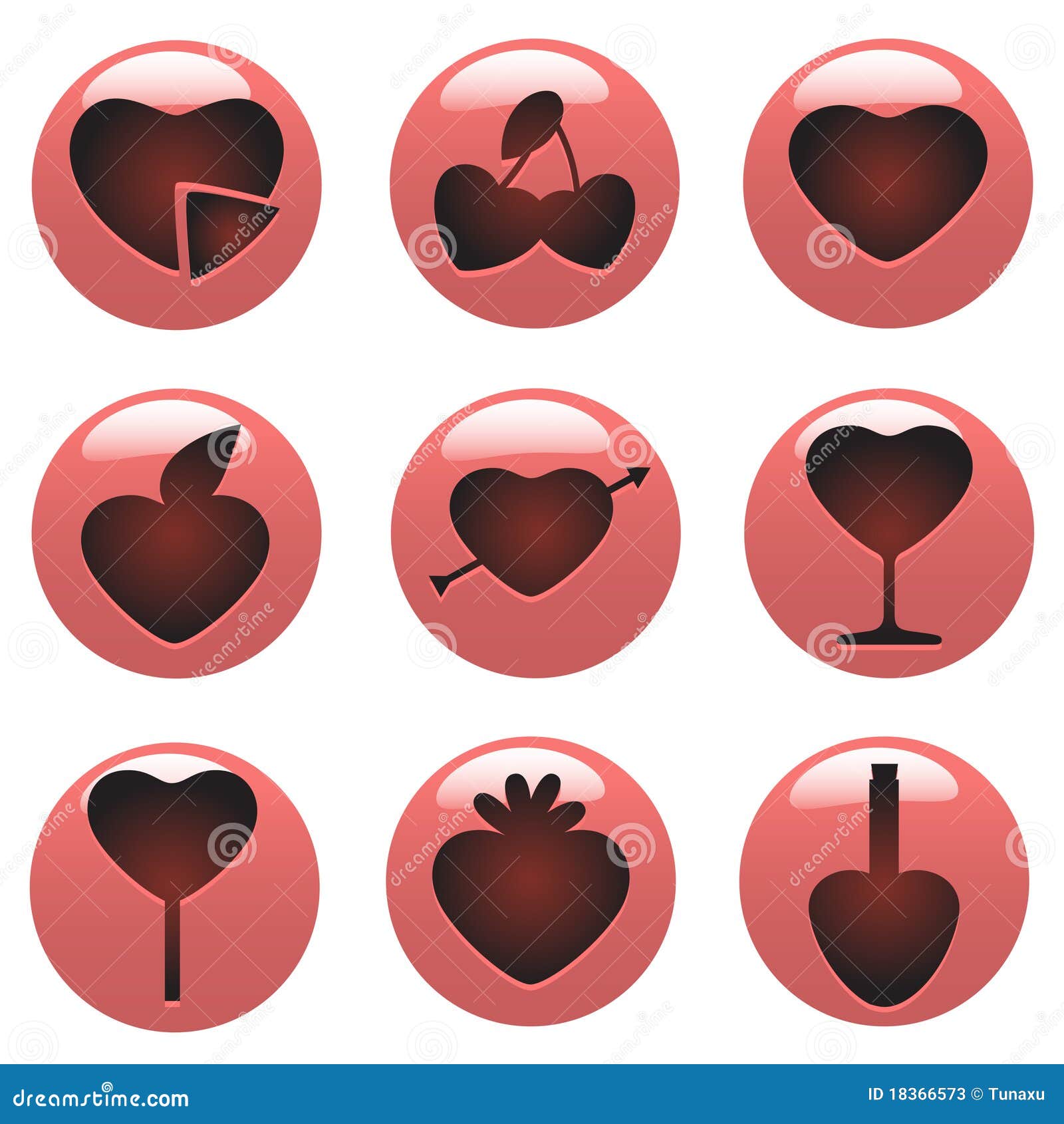 Hearts button set stock vector. Illustration of artistic - 18366573