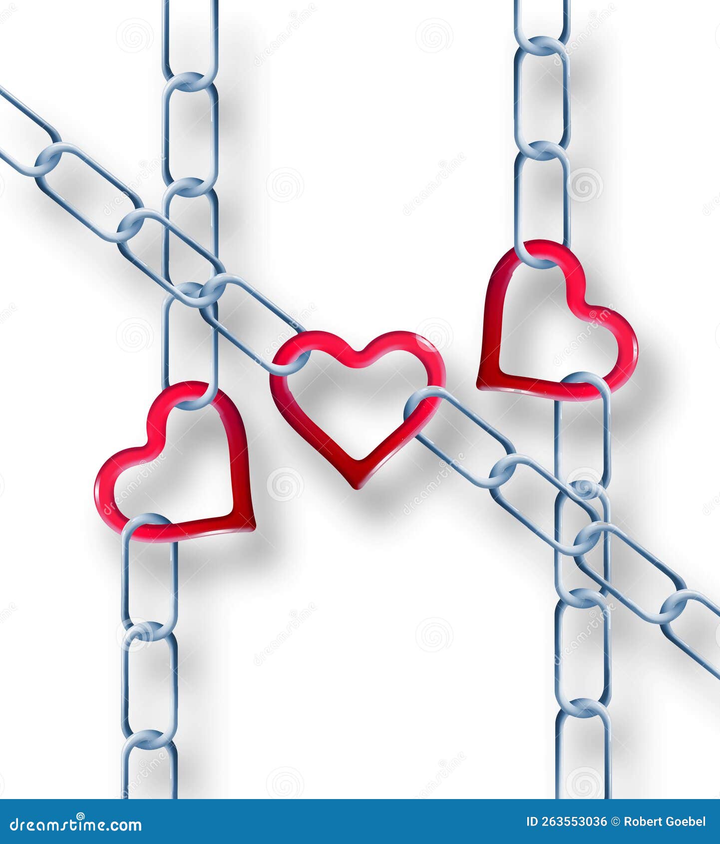 Hearts and Chains are Pictured in a Background Image Stock Illustration ...