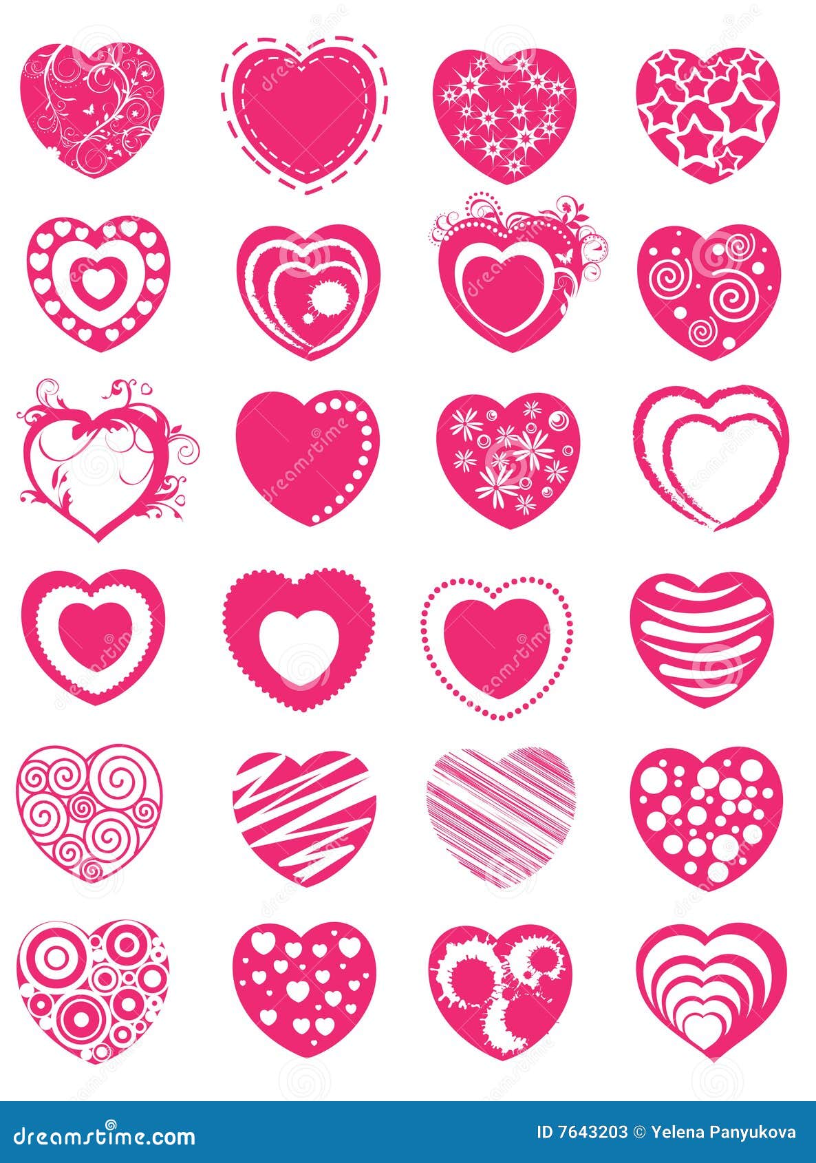 Hearts clip-art stock vector. Illustration of stencil - 7643203