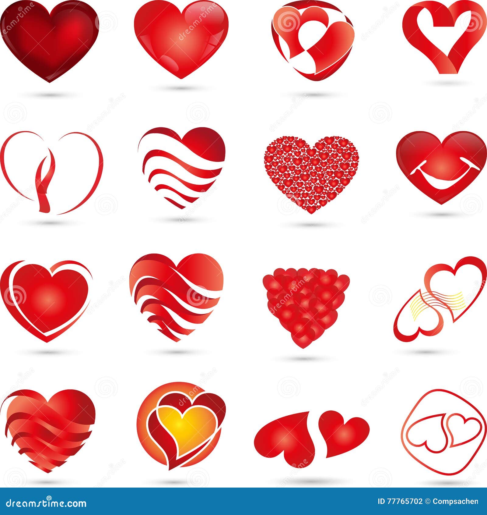 Hearts Collection, Logo, Button Stock Vector - Illustration of book ...