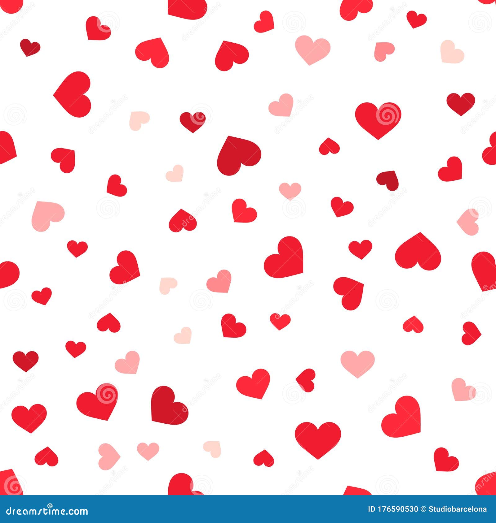 Hearts Confetti Seamless Pattern Stock Vector - Illustration of ...