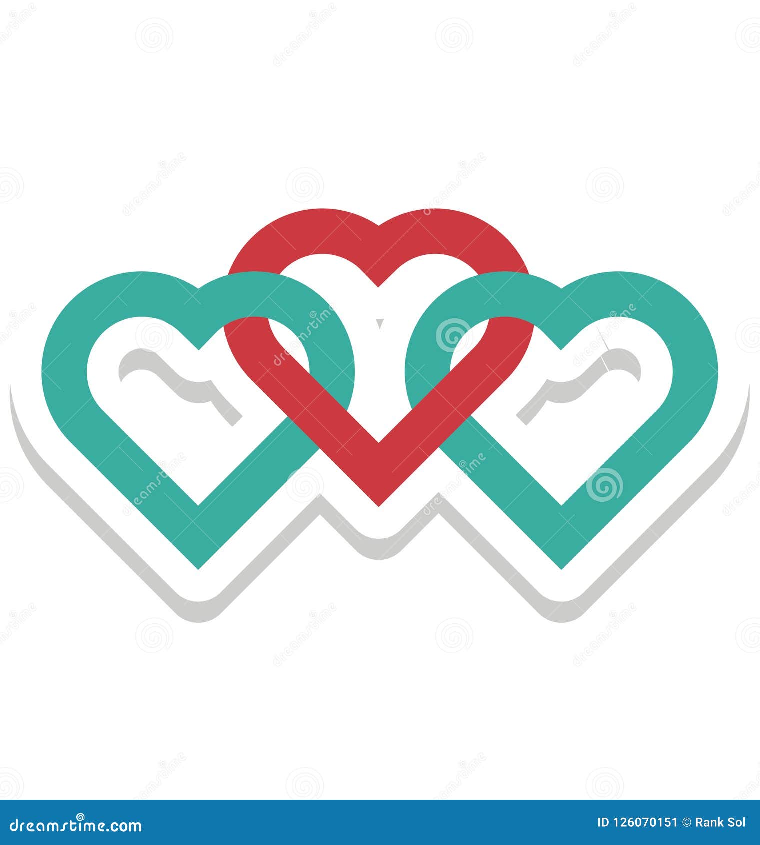Hearts, Connected Vector Icon Editable Stock Vector - Illustration of ...