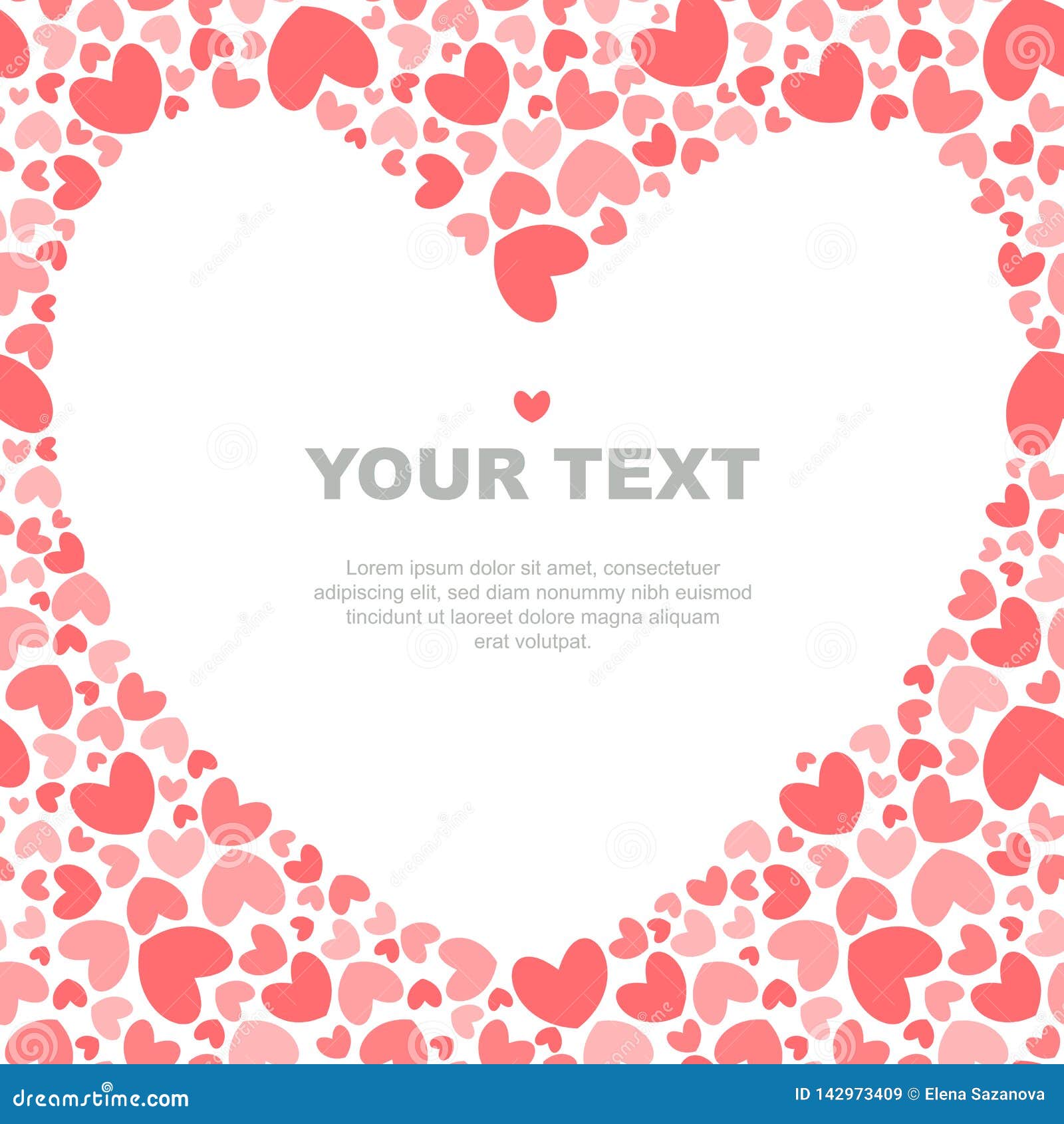 Pink Hearts Square Template Stock Vector - Illustration of coral ...