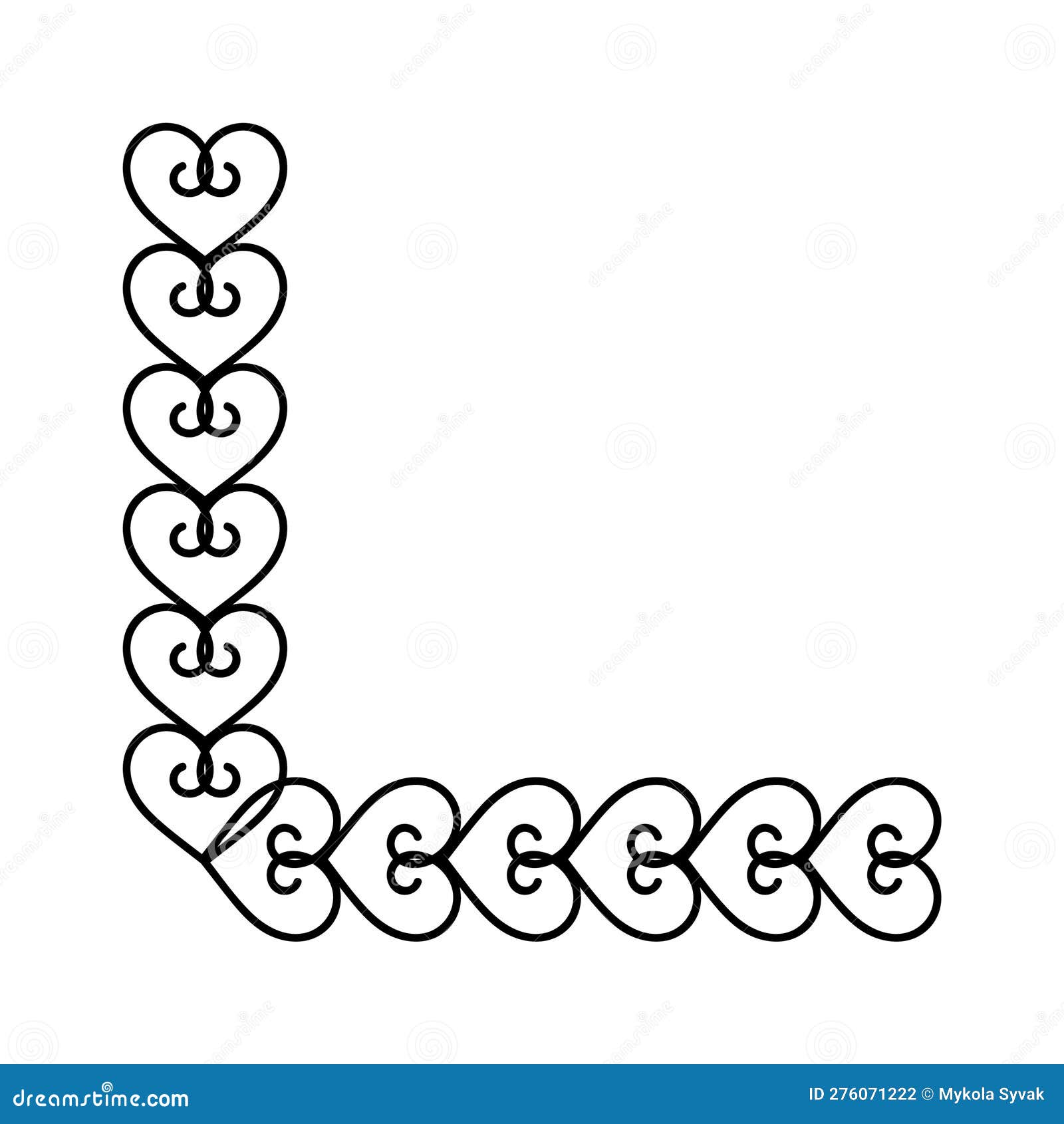 Hearts Corner Frame stock vector. Illustration of frame - 276071222
