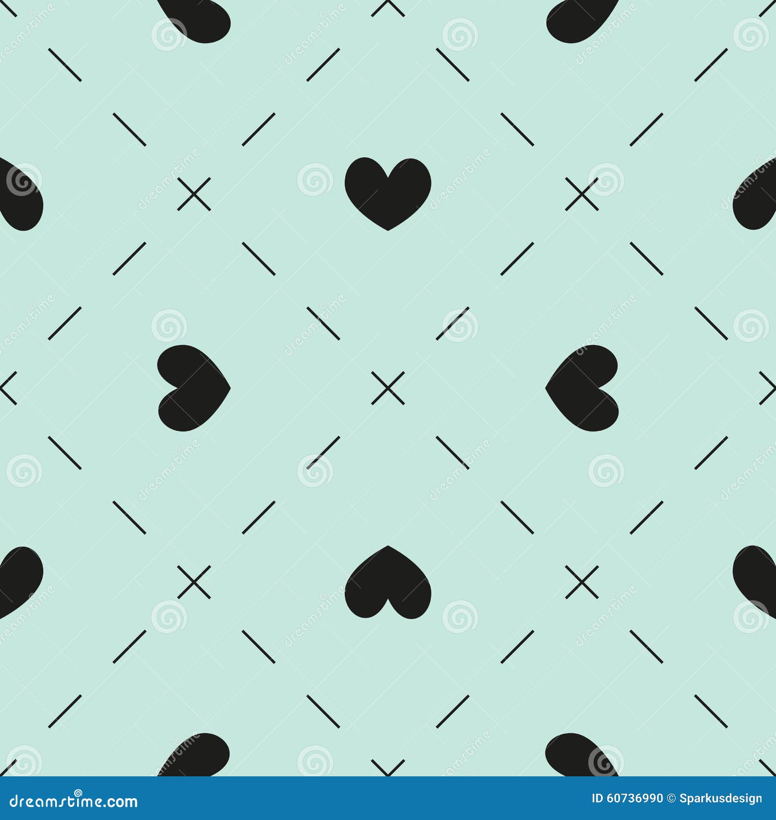 Hearts and dashes pattern stock vector. Illustration of pattern - 60736990