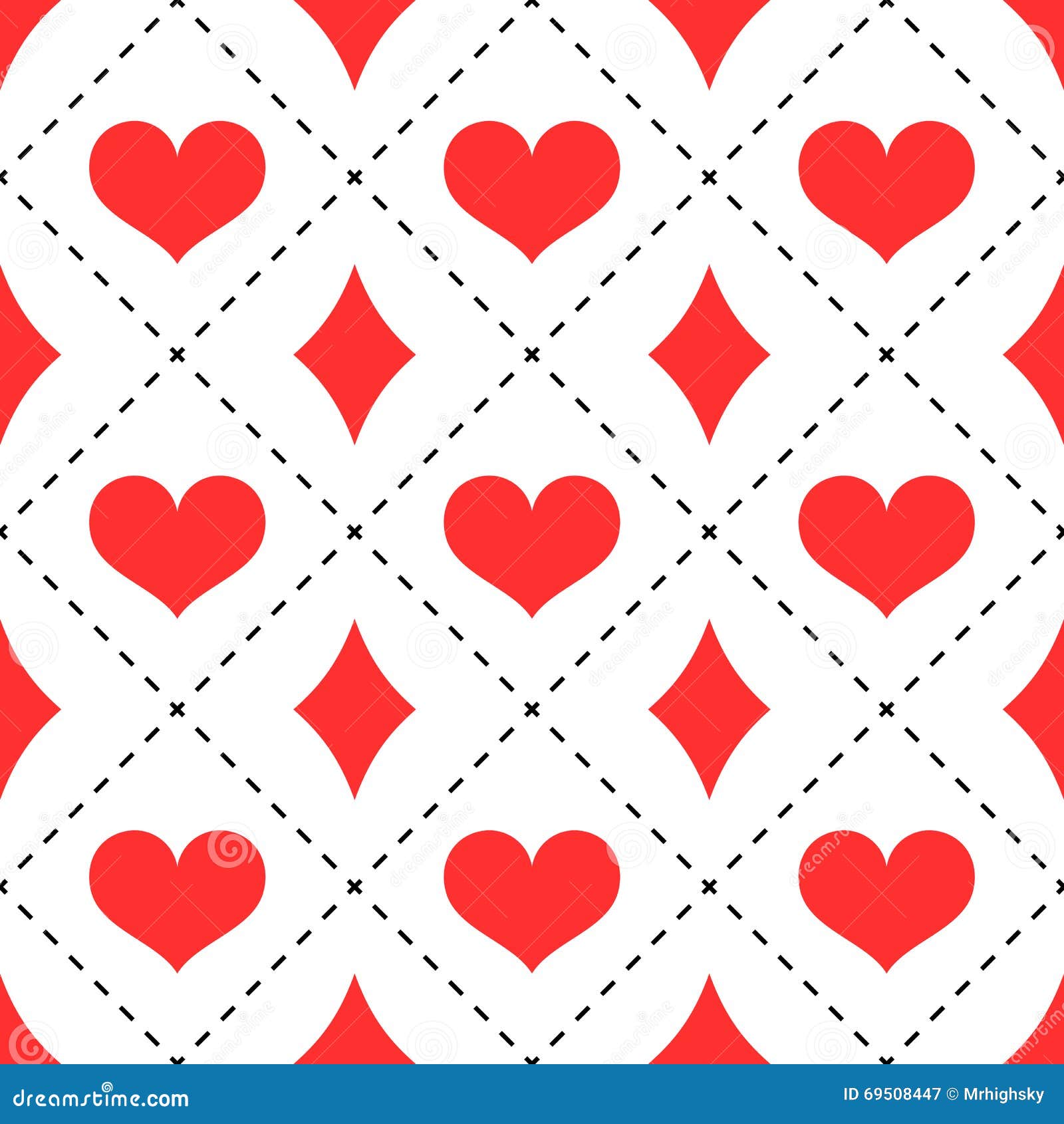 Hearts and Diamonds Pattern Stock Vector - Illustration of cards ...