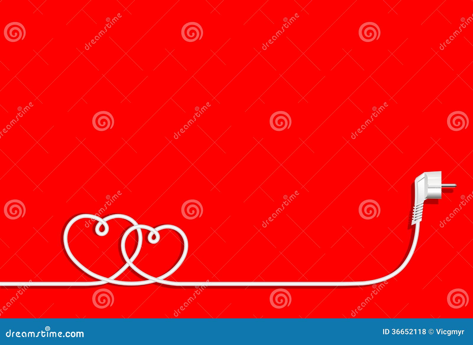 Hearts of electric wire stock vector. Illustration of plastic - 36652118
