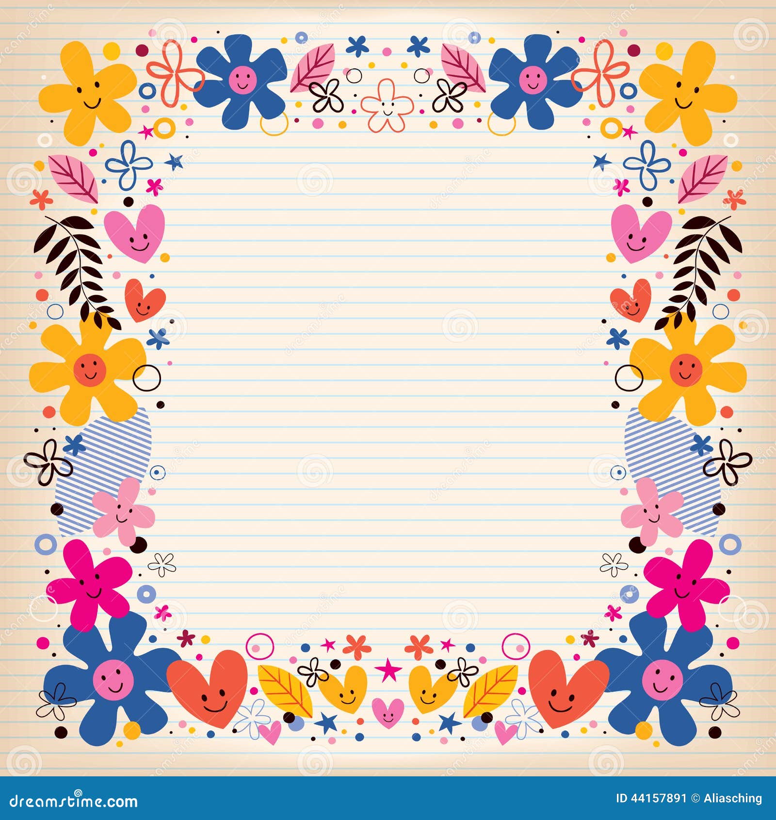 Hearts And Flowers Border Flower Heart PNG, Vector, PSD, And Clipart