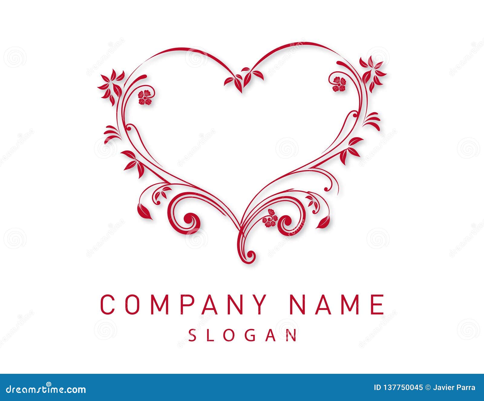 Hearts flowers vector logo stock illustration. Illustration of logo ...