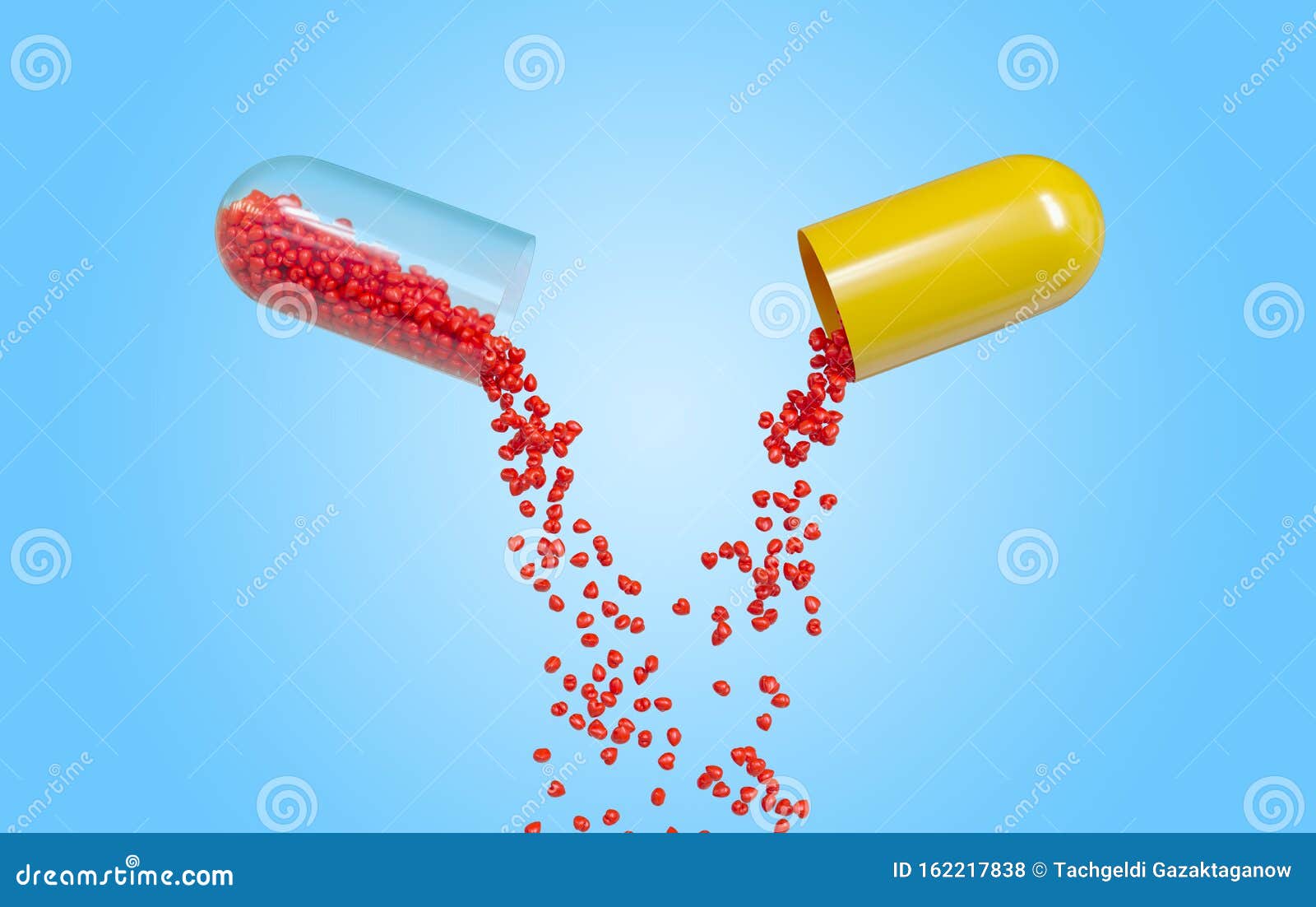 Hearts Flowing from the Capsule Stock Illustration - Illustration of ...