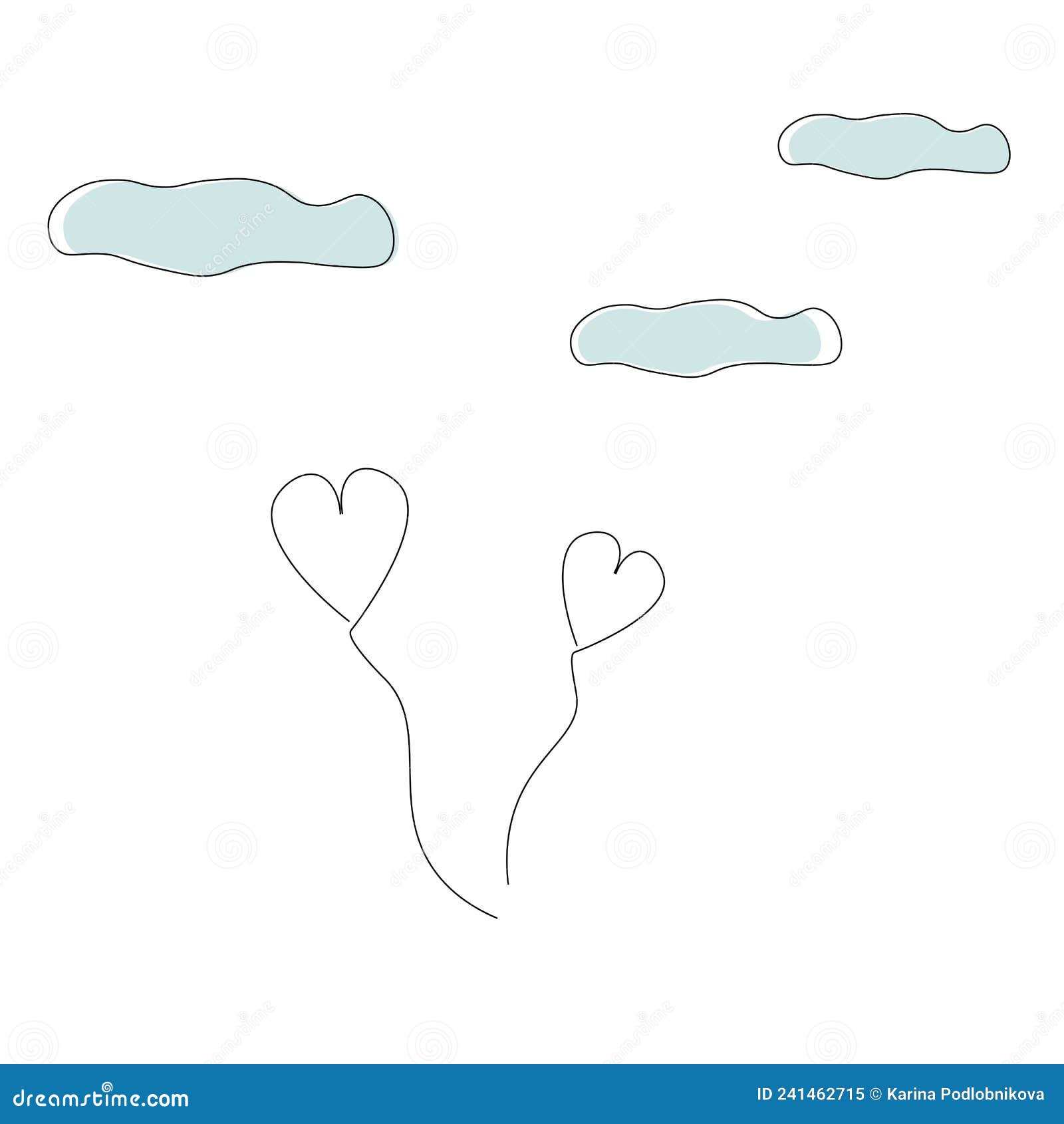 Hearts Fly Drawing, Vector Illustration Stock Vector - Illustration of ...