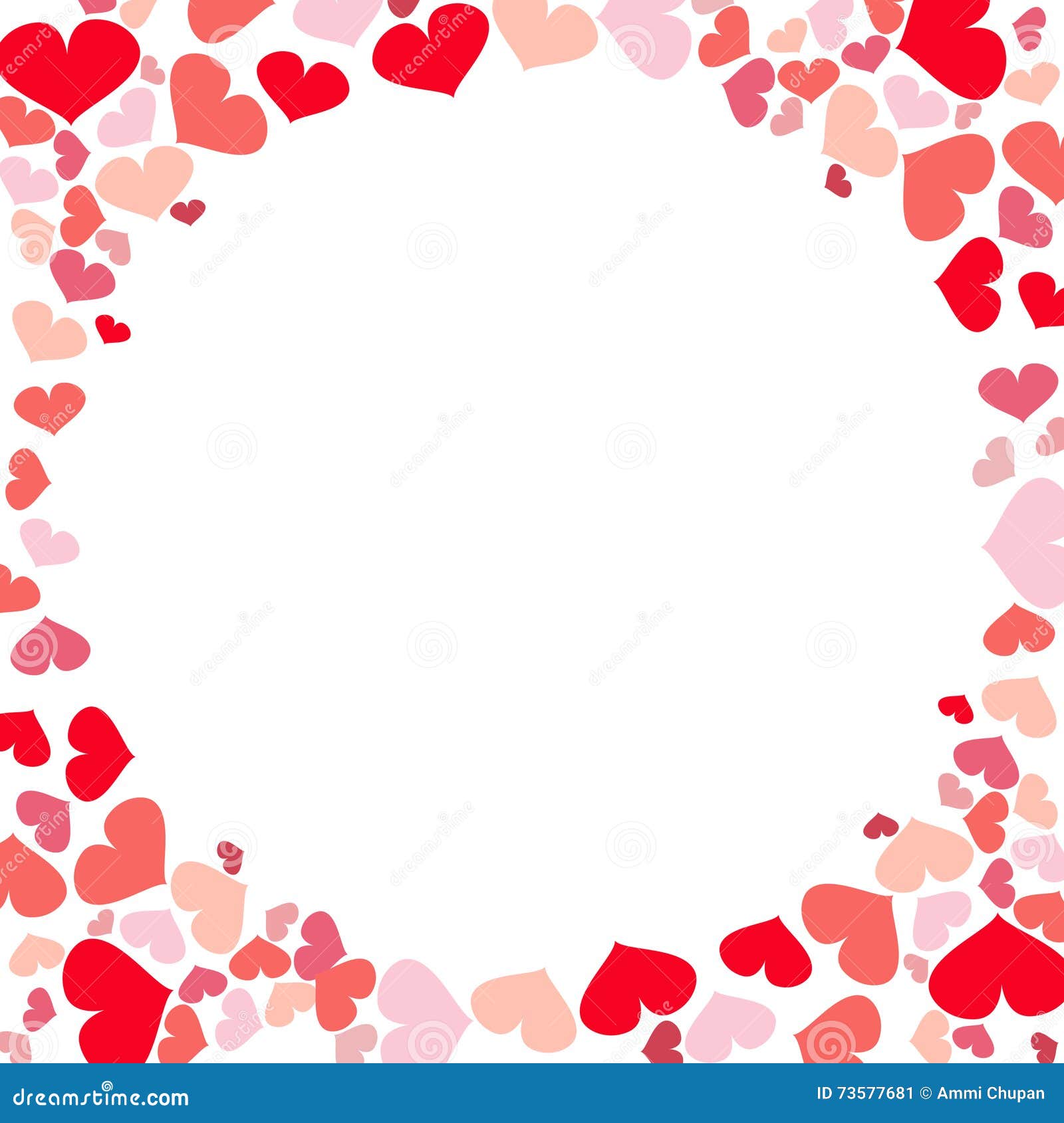 Hearts Frame Border Illustration; Romantic Design. Stock Illustration ...