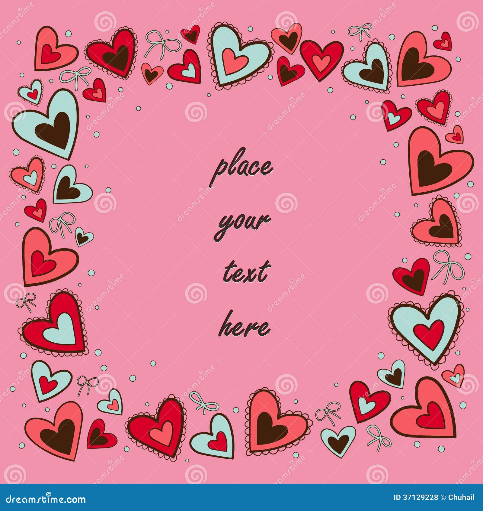 Hearts Frame. Greeting Card Concept Stock Vector - Illustration of ...