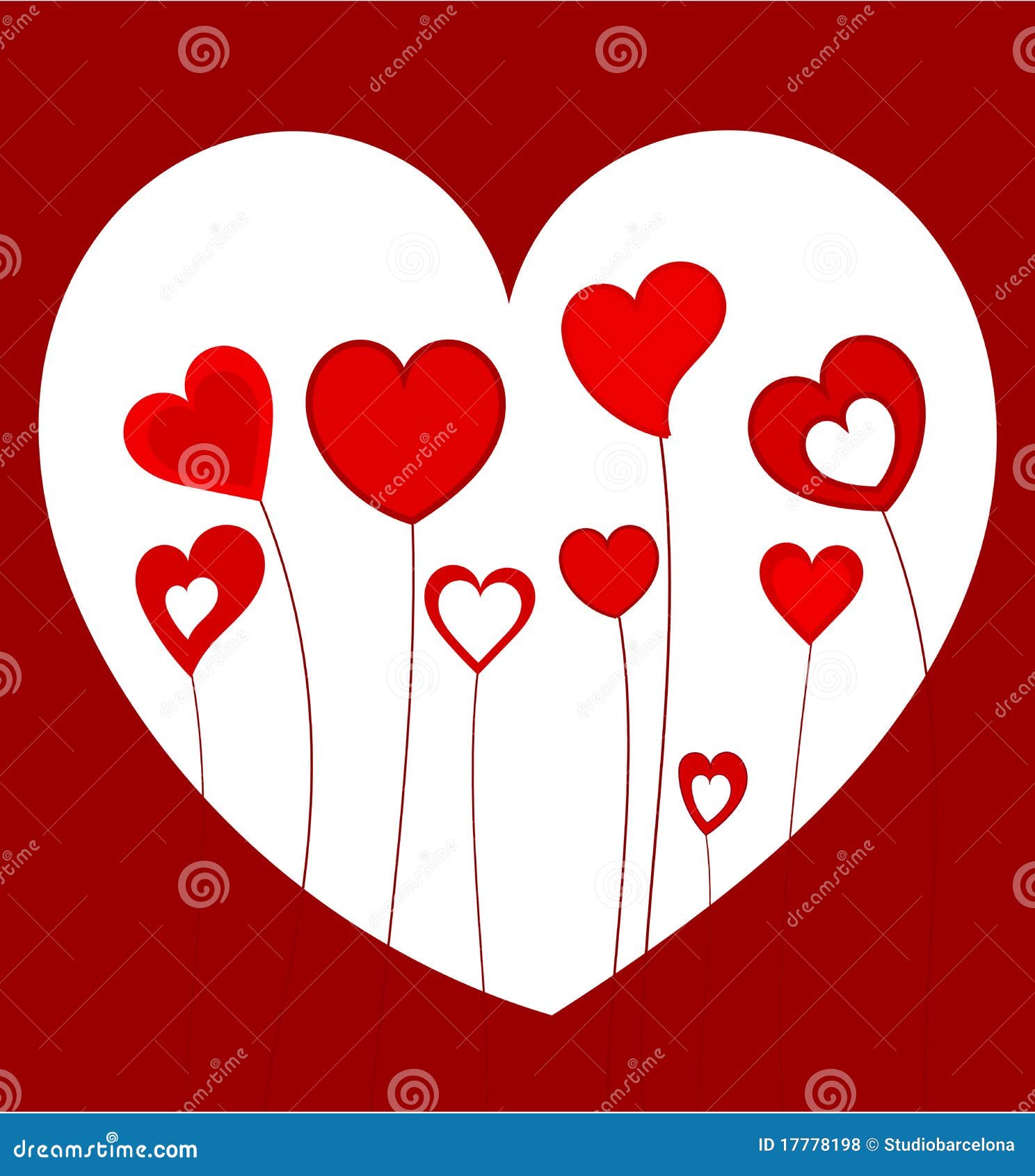 Hearts growing stock vector. Illustration of february - 17778198