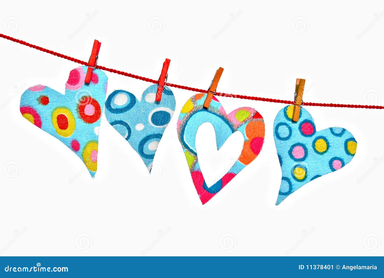 Hearts hanging on line stock illustration. Illustration of hearts ...