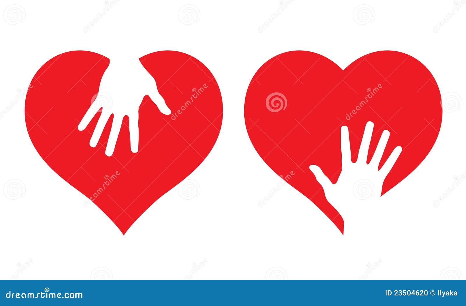 Hearts with helping hands stock vector. Illustration of happy - 23504620