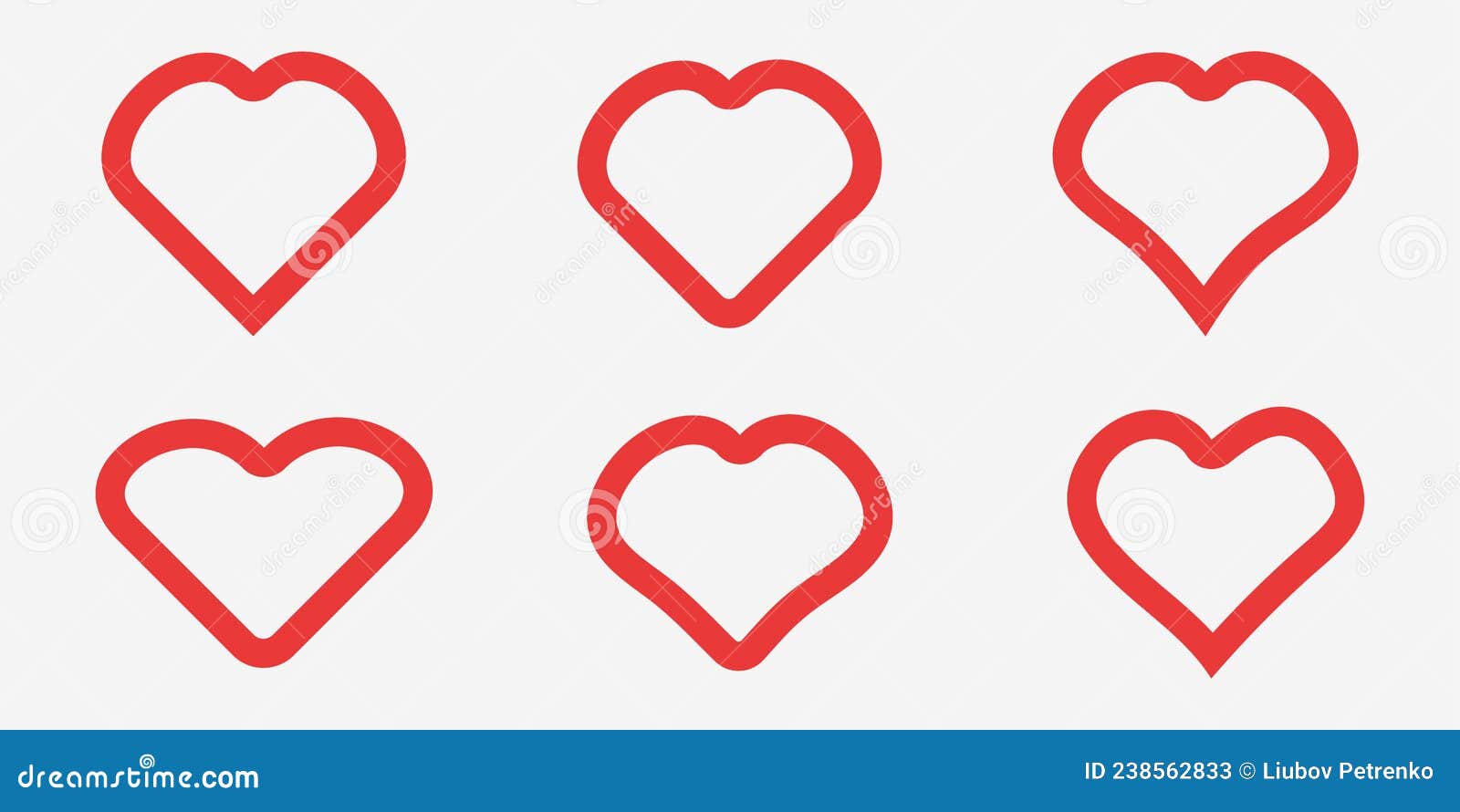 Hearts icon collection. stock vector. Illustration of romantic - 238562833