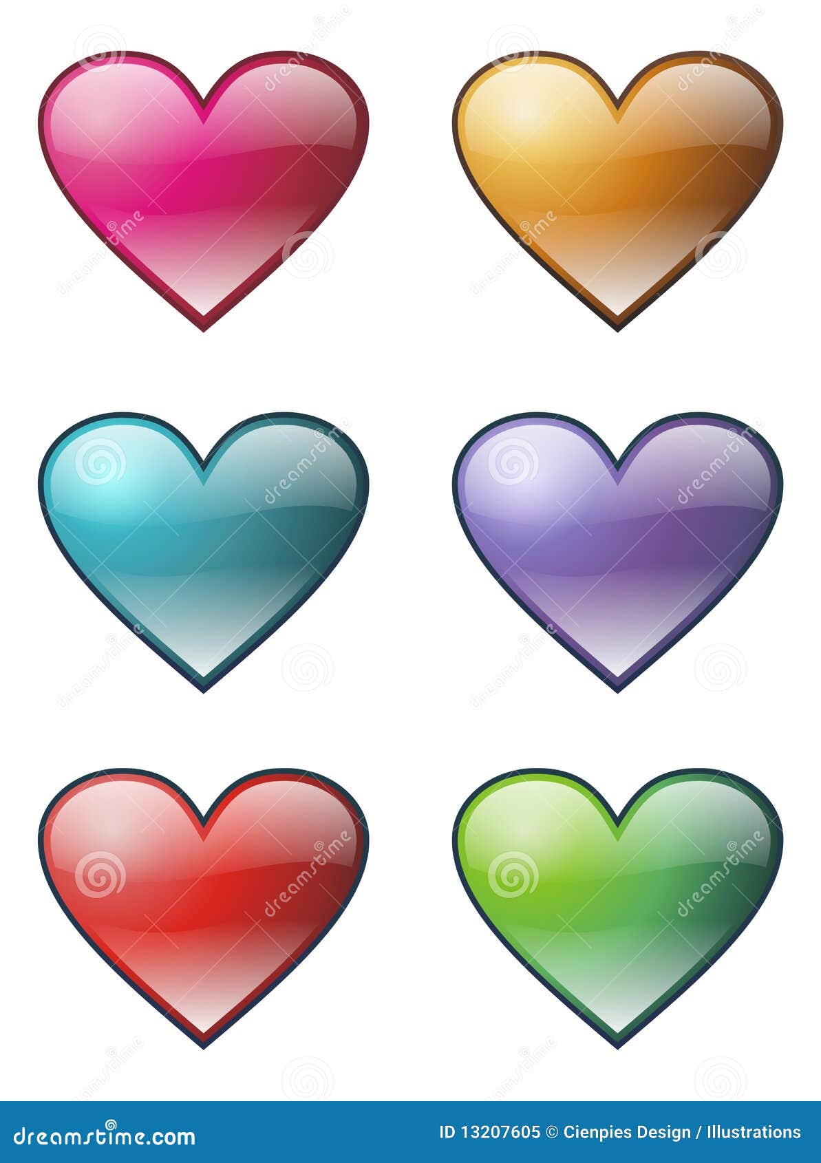 HEARTS ICON SET stock vector. Illustration of loving - 13207605