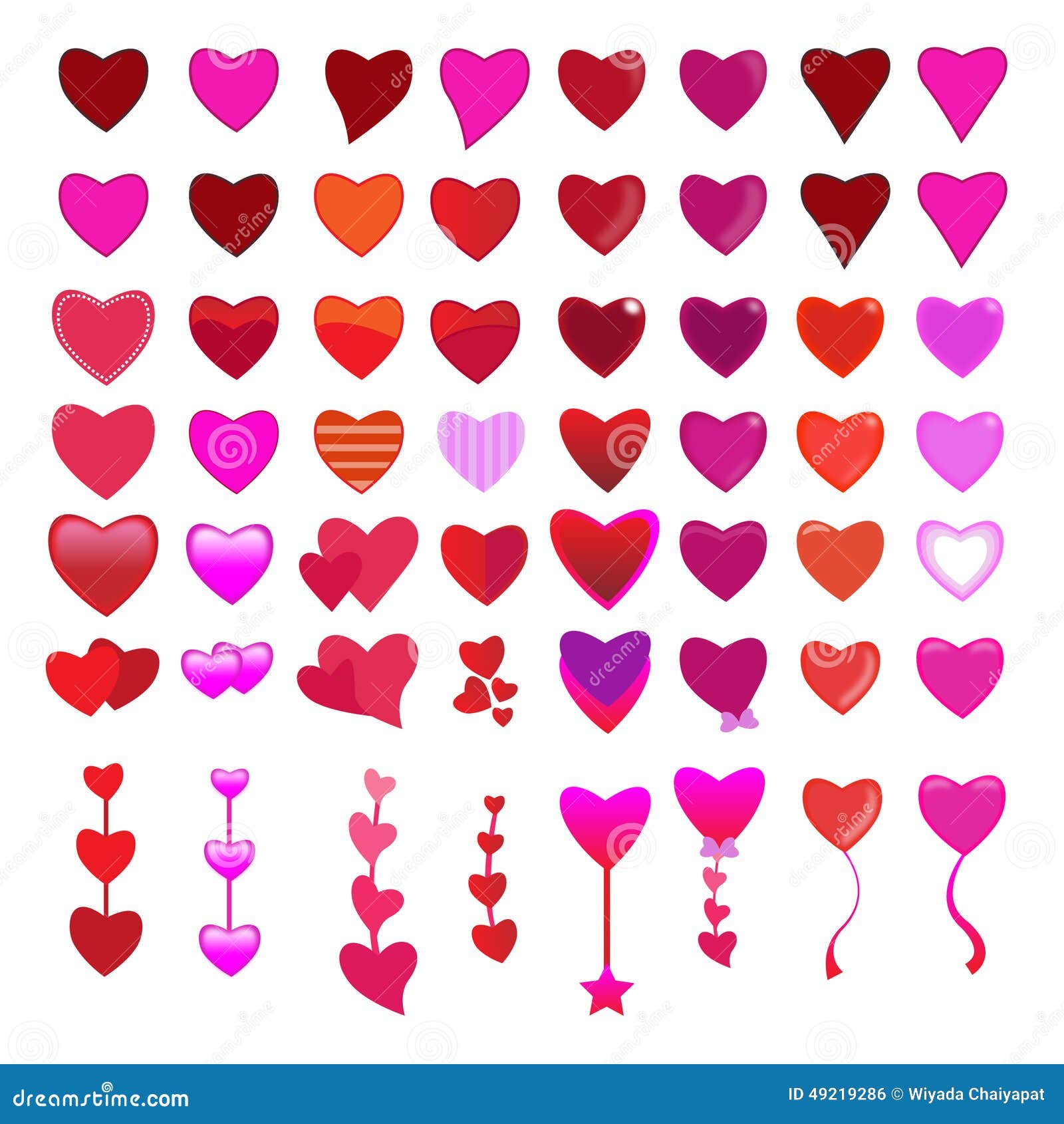 Hearts Icon Set - Illustration Stock Illustration - Illustration of ...
