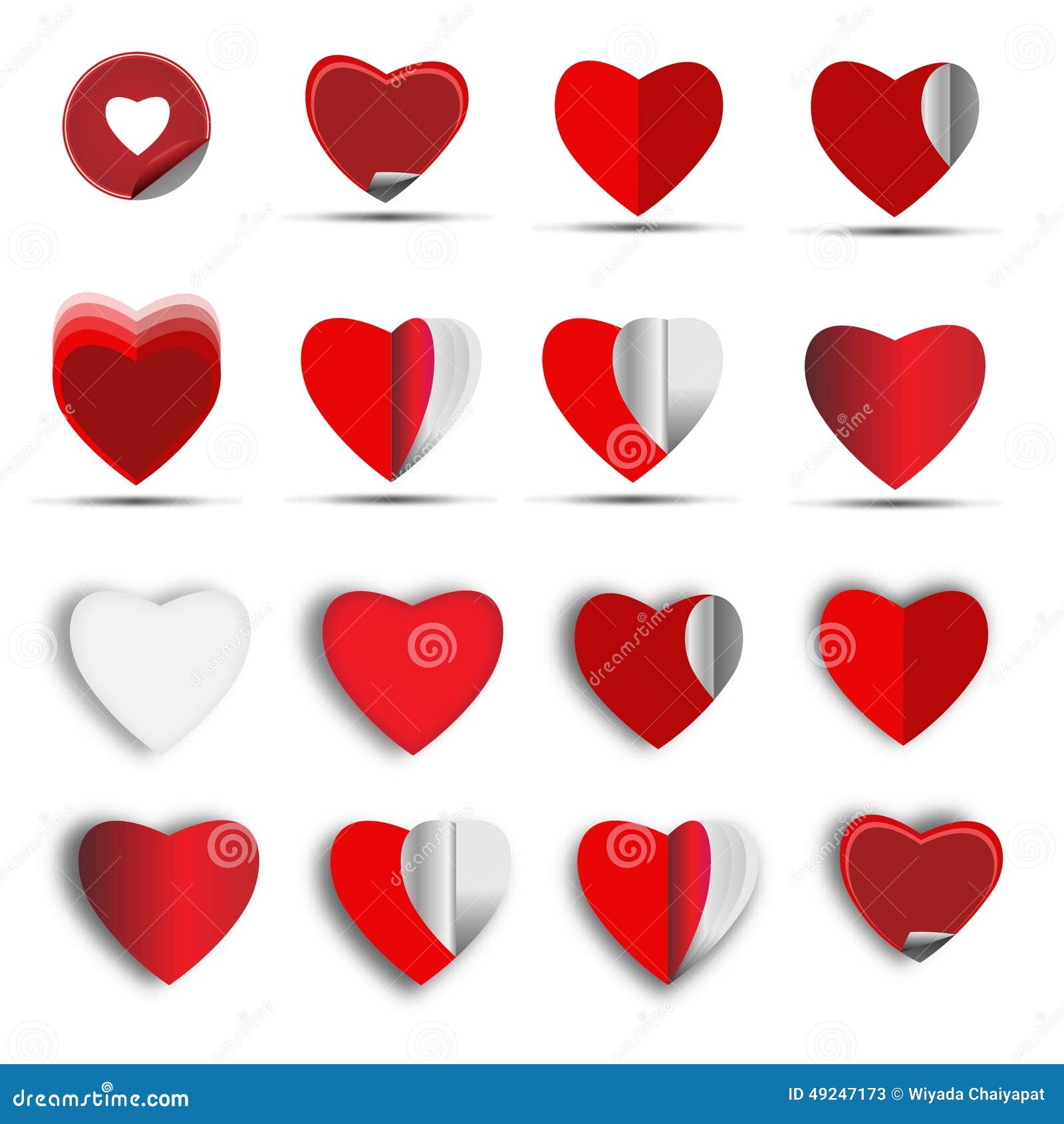 Hearts Icon Set - Illustration Stock Illustration - Illustration of ...