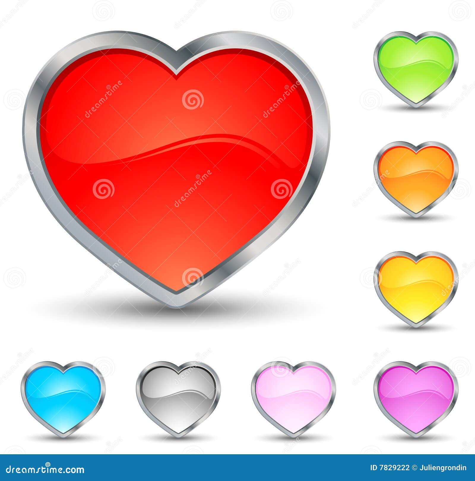 Hearts icons stock vector. Illustration of lovers, color - 7829222