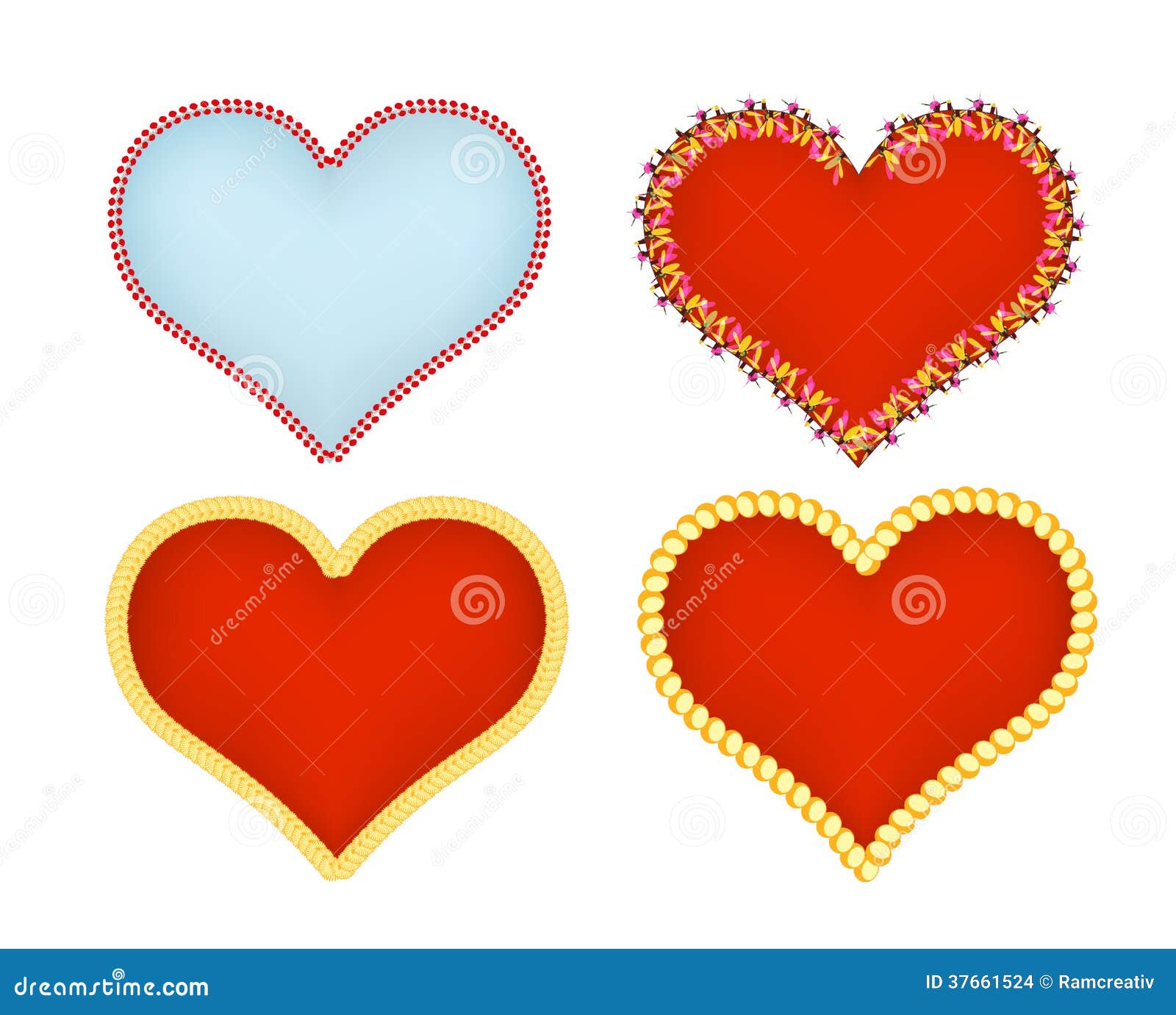 Hearts Icons Set. Abstract Romantic Forms of Heart Stock Vector ...