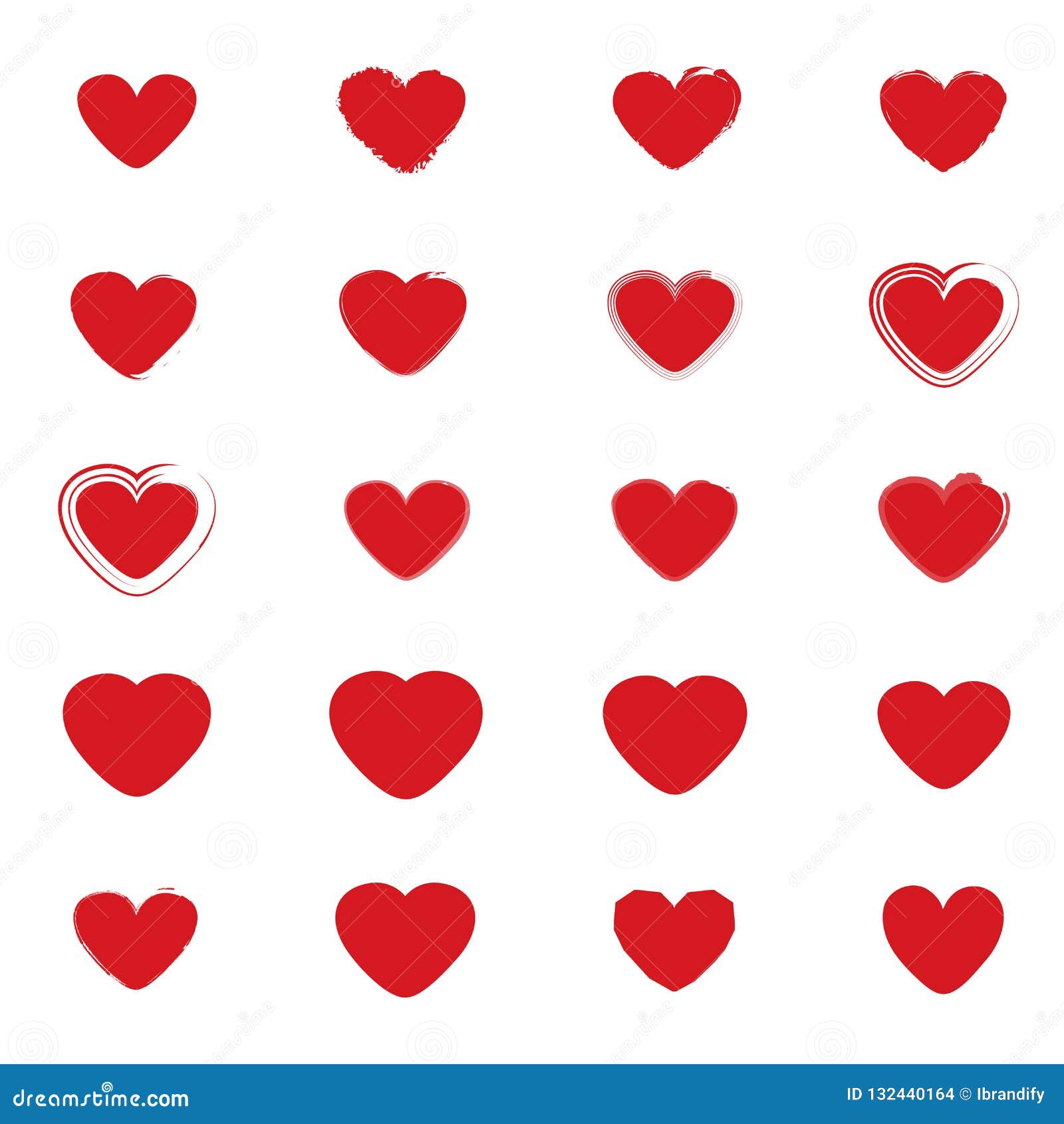 Hearts icons set vector stock vector. Illustration of vector - 132440164