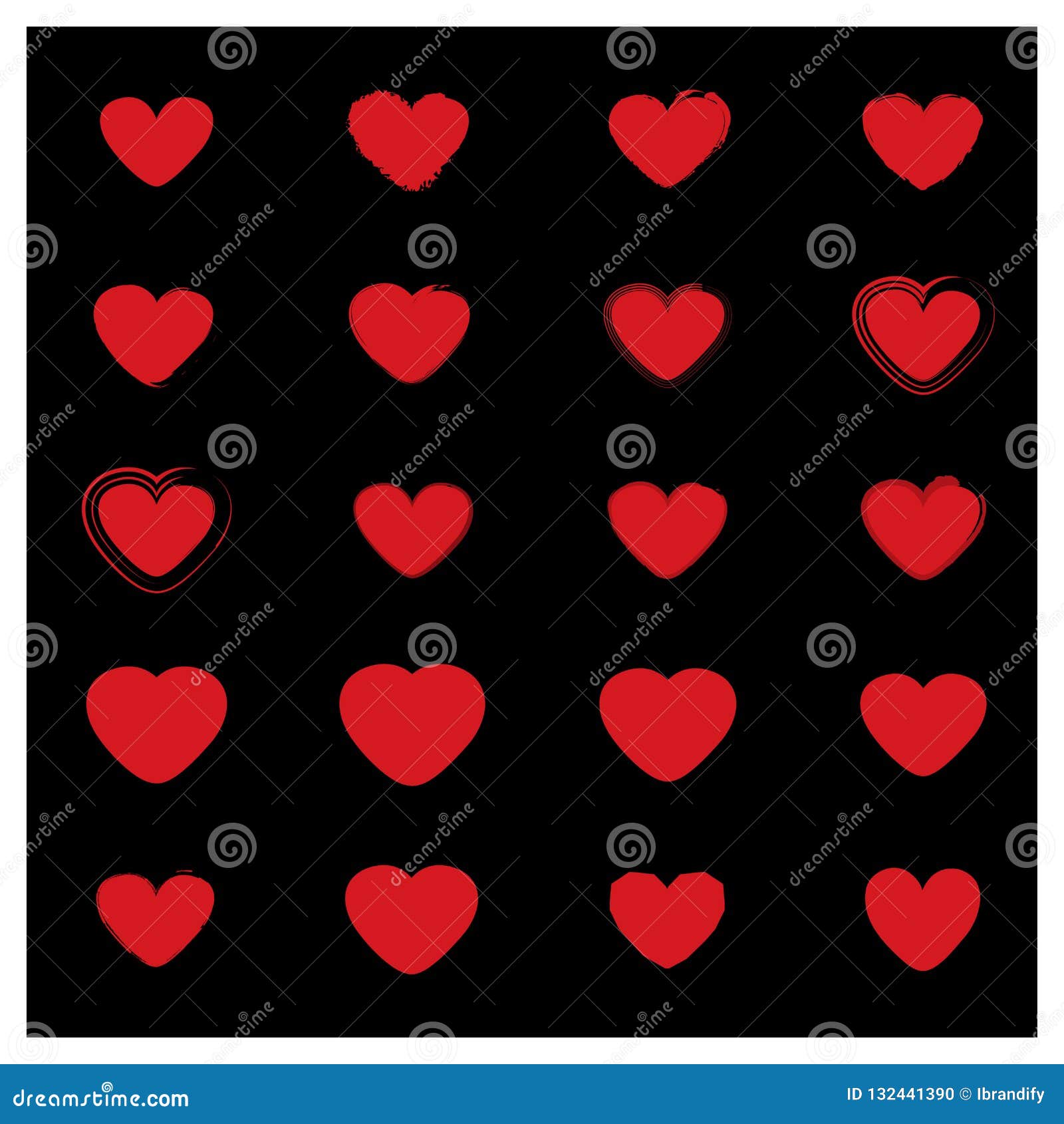 Hearts icons set vector stock vector. Illustration of background ...