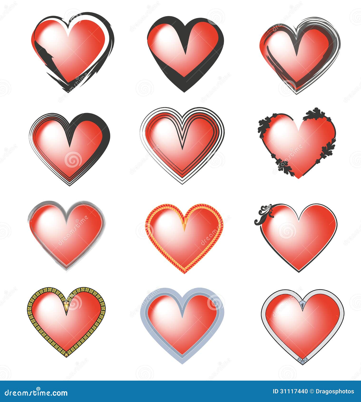 Hearts illustration stock vector. Illustration of frame - 31117440