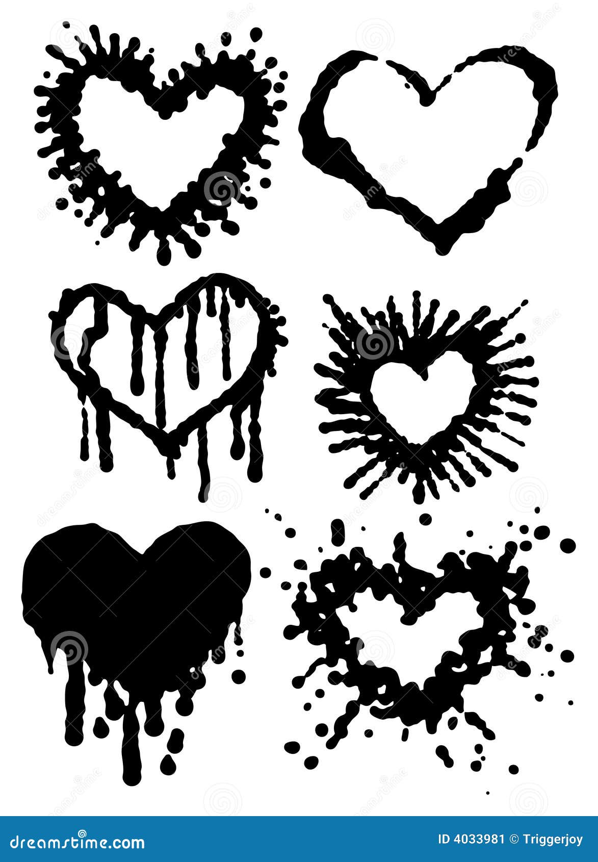 Hearts Ink Blots stock illustration. Illustration of feel - 4033981